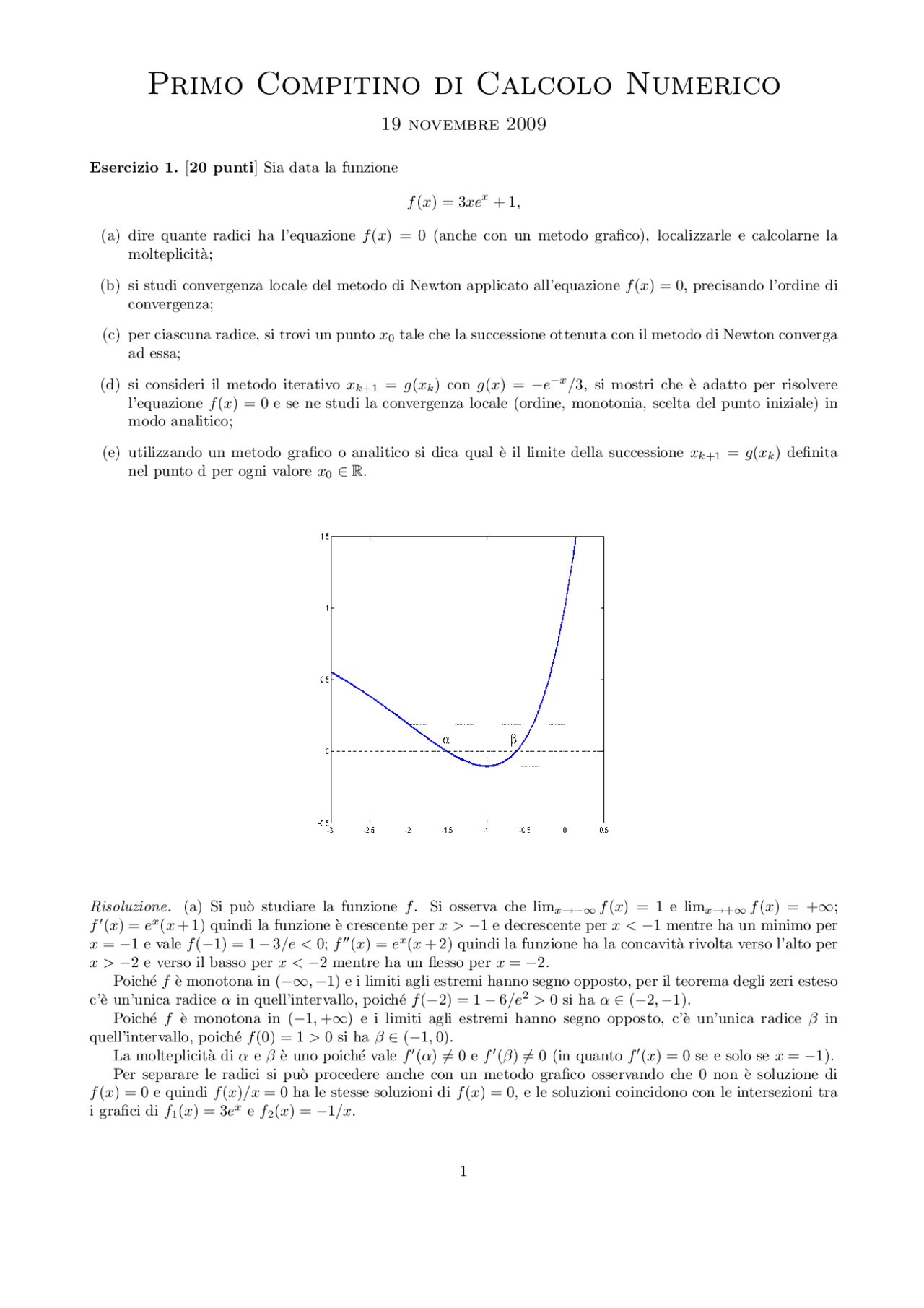 Esoneri E Prove Desame Di Calcolo Numerico Docsity