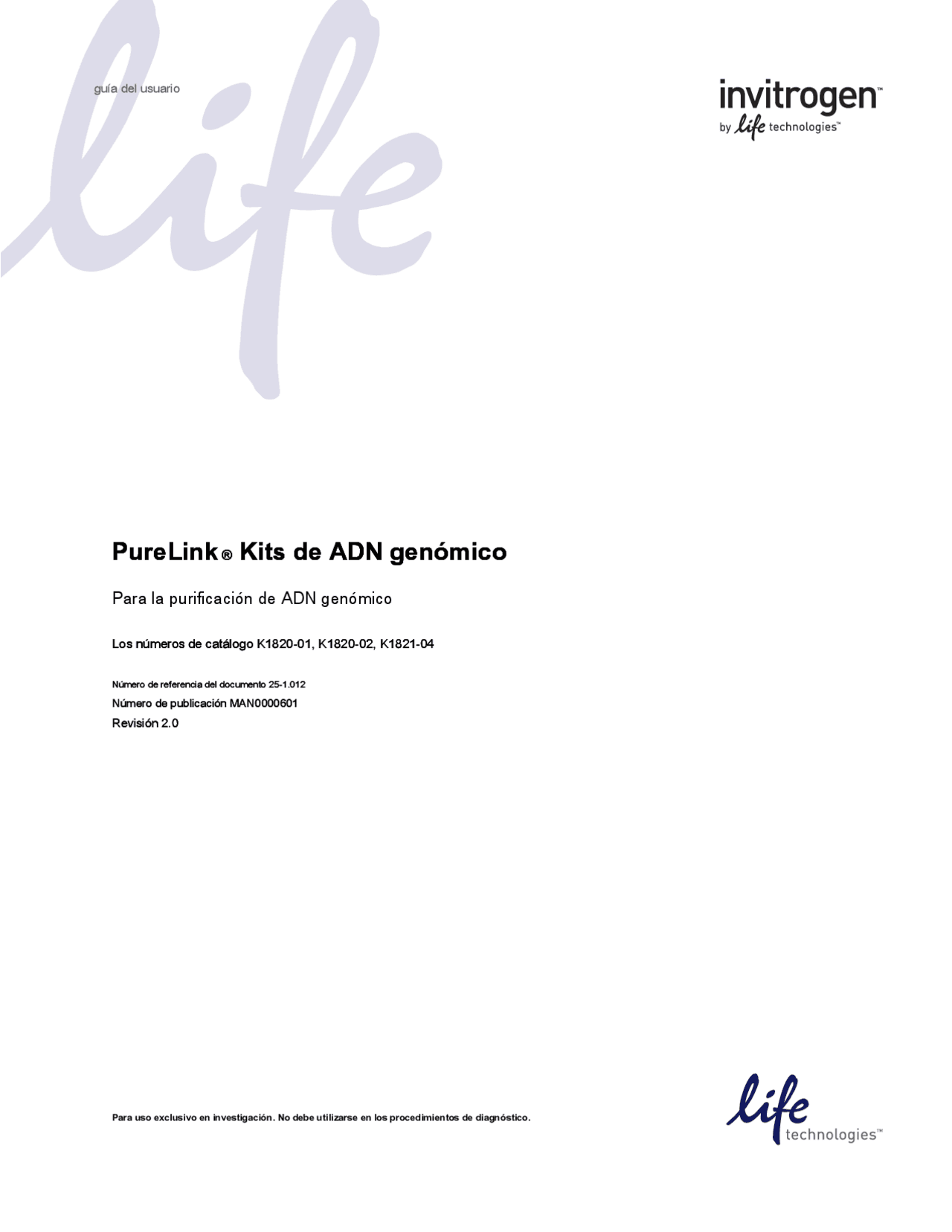 PureLink ® Kits de ADN genómico | Guías, Proyectos, Investigaciones de ...