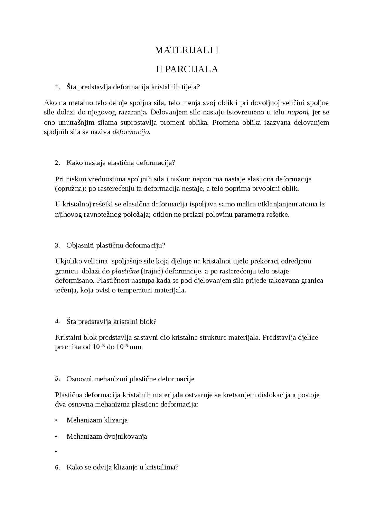 Materijali II seminarski rad | Rezime' predlog Materijali - Docsity