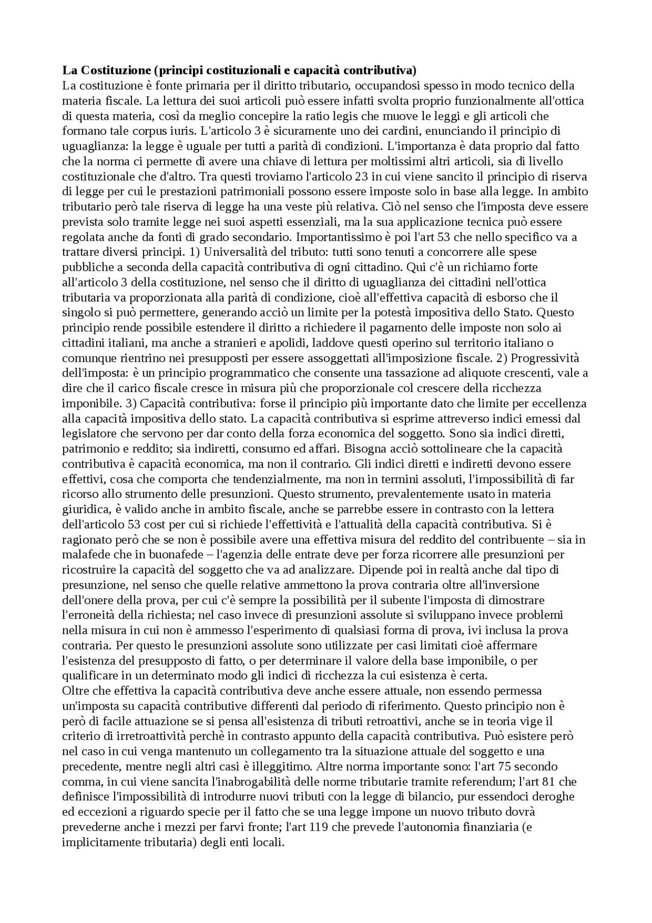 Appunti Diritto Tributario Docsity