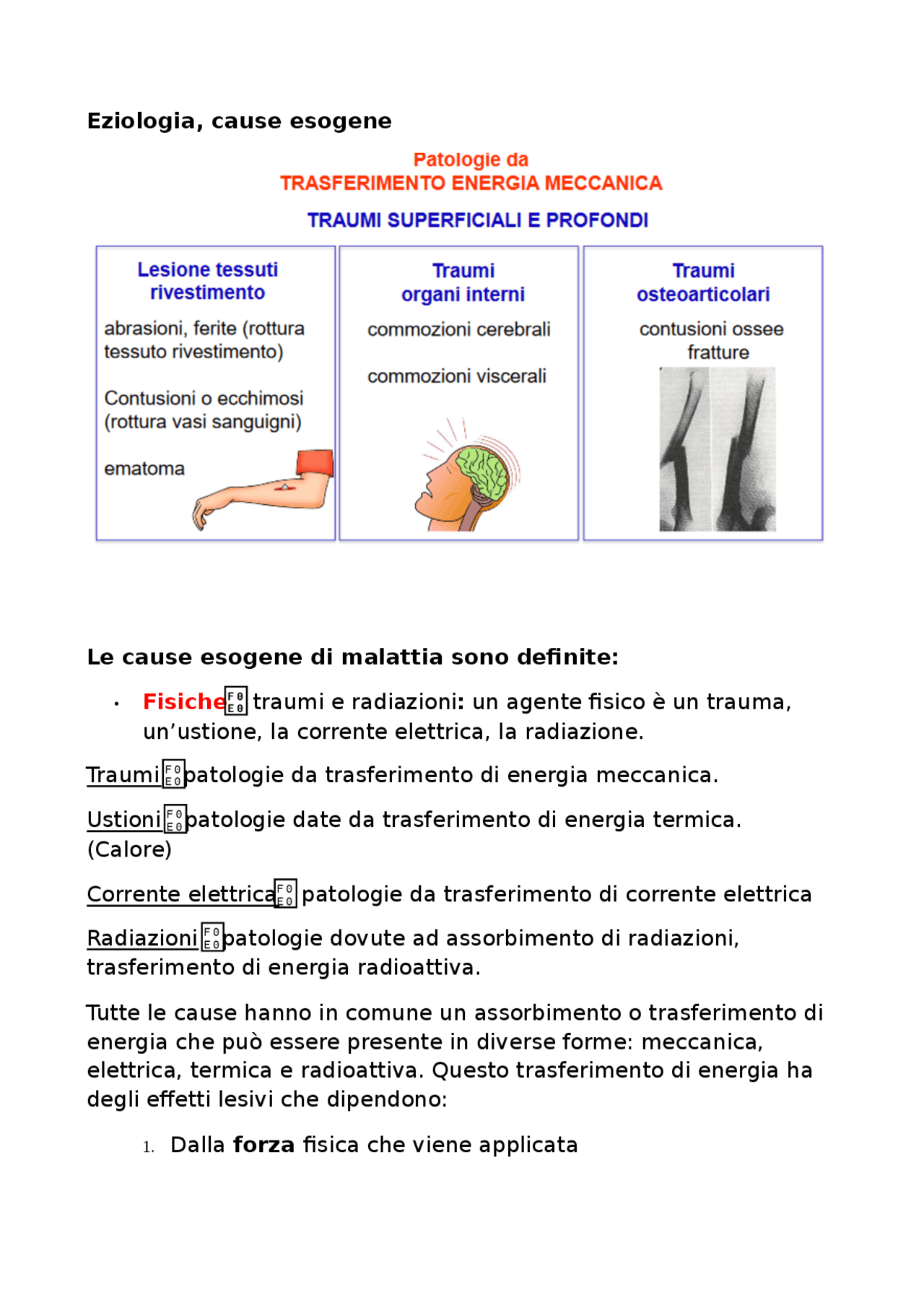 Patologia generale: cause esogene di malattia - Docsity