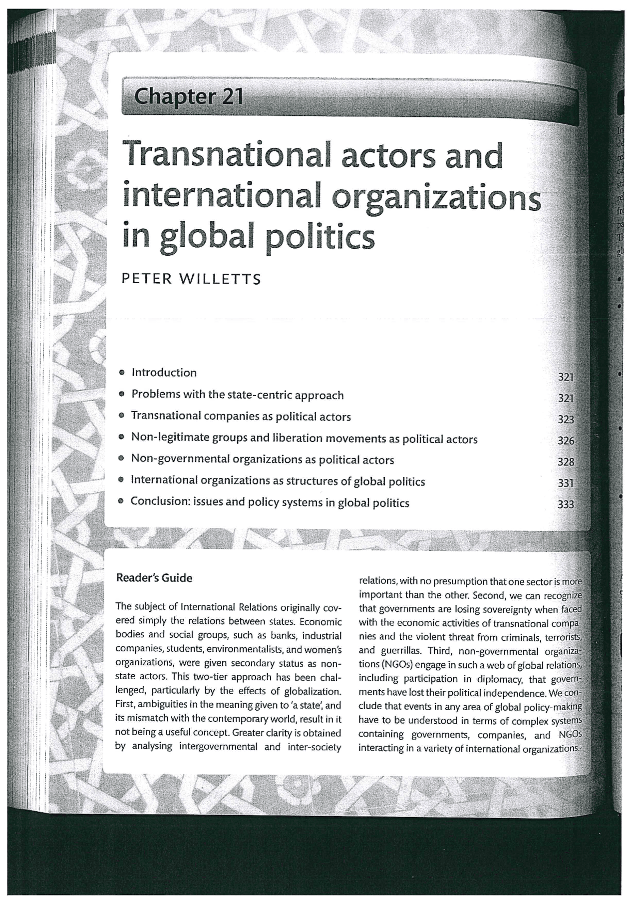 Transnational actors, Relazioni Internazionali - Docsity