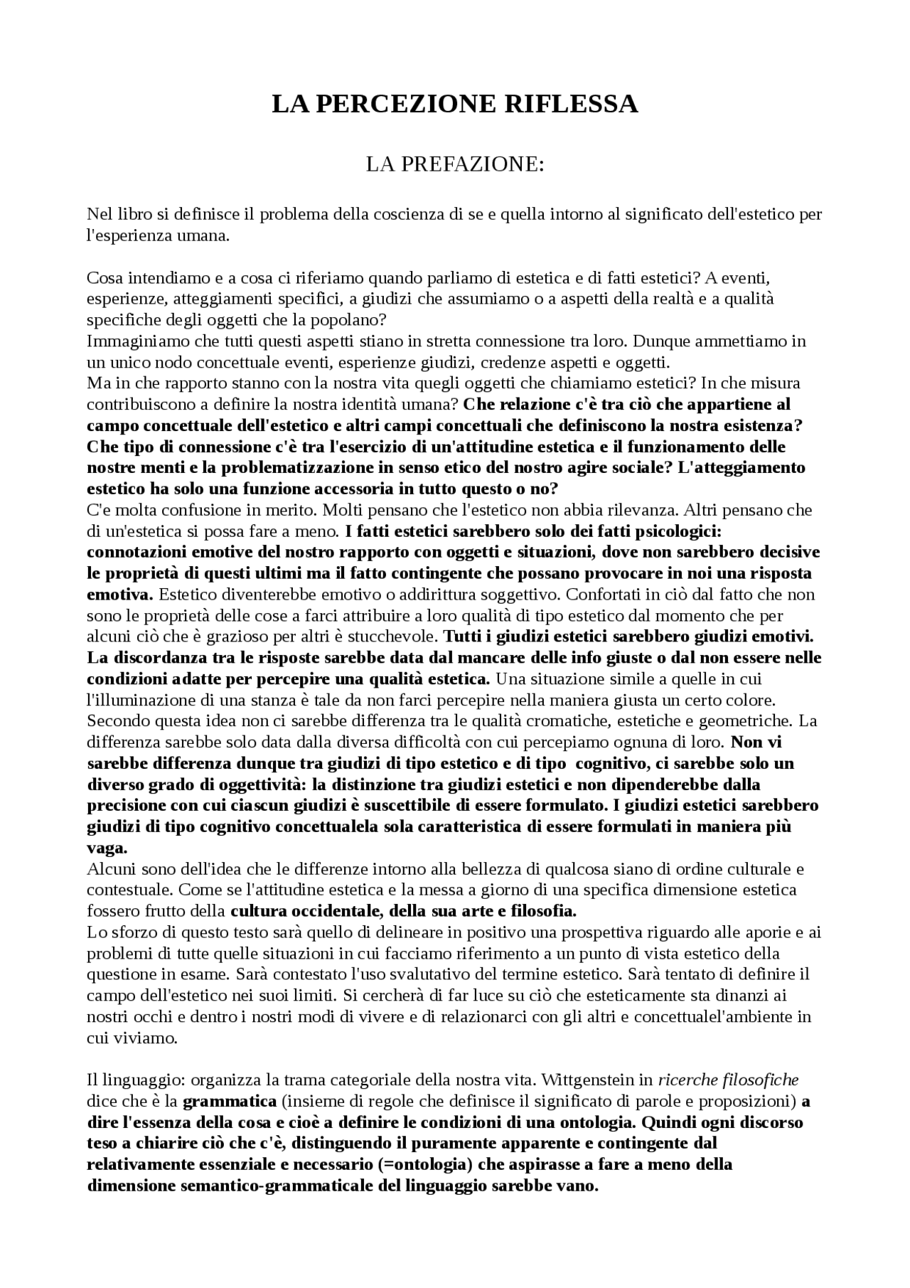 Riassunti Completi Di Percezione Riflessa Docsity