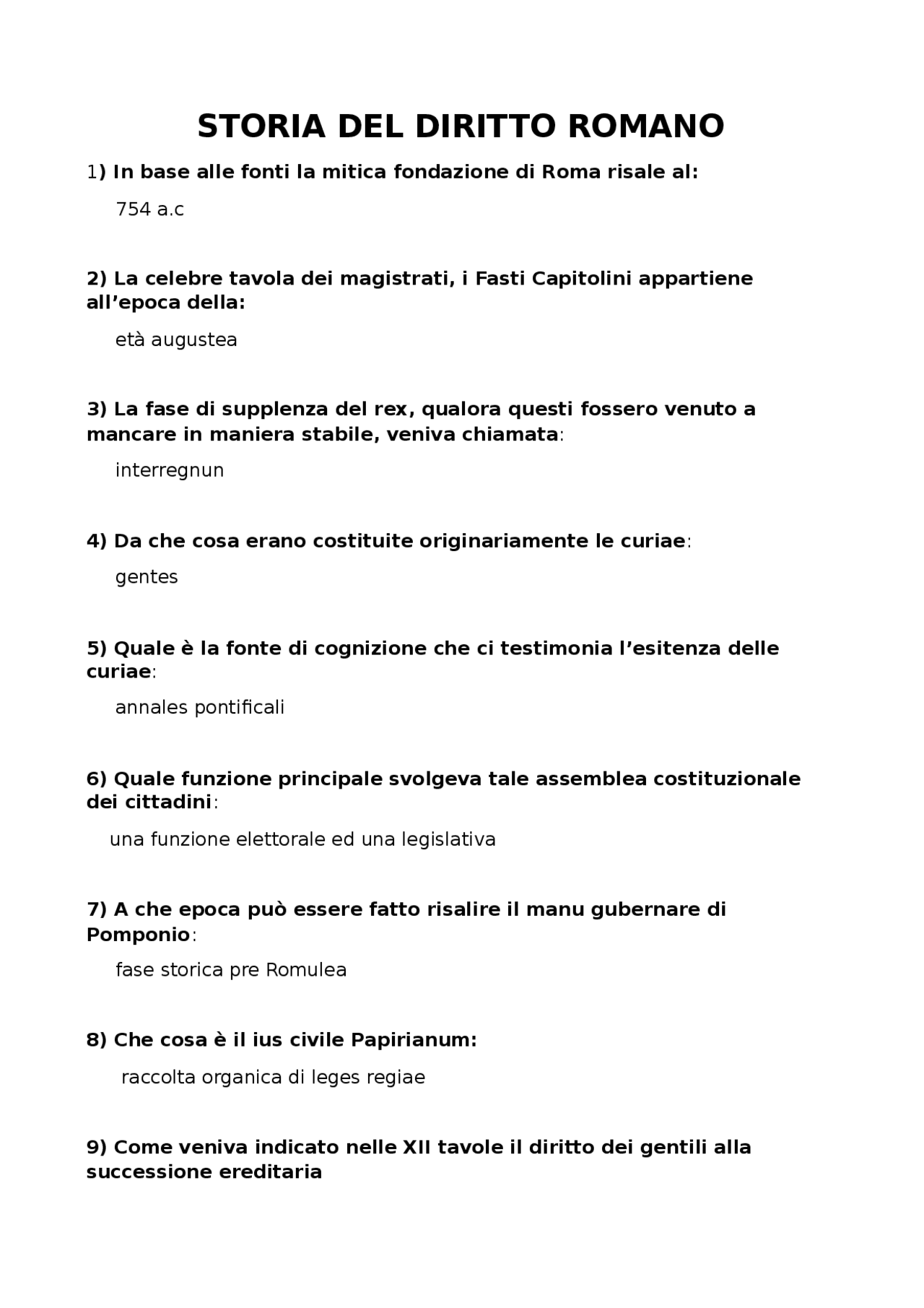 Storia Del Diritto Romano Docsity