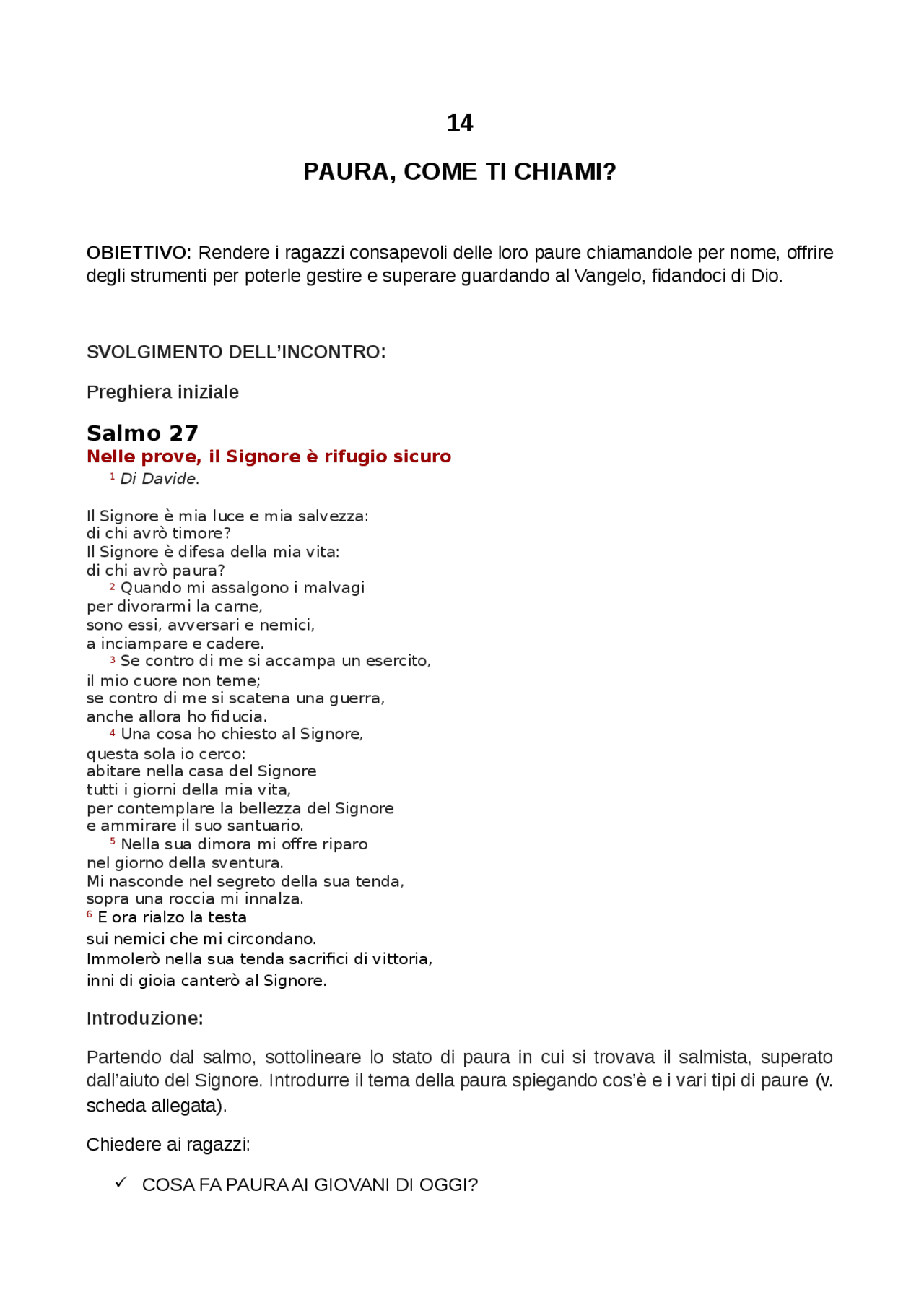 Paura,come ti chiami ( etica) - Docsity