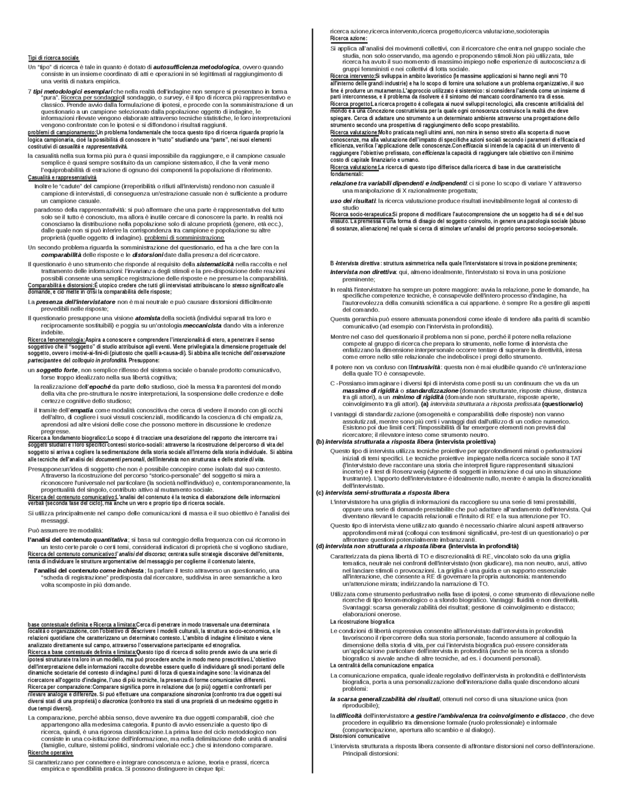 Dispense Metodologia E Tecniche Della Ricerca Sociale Docsity