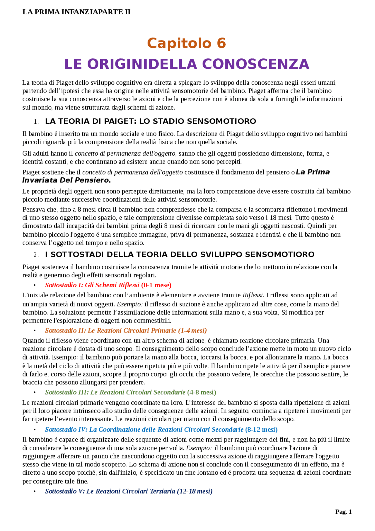 Le Origini Della Conoscenza Docsity