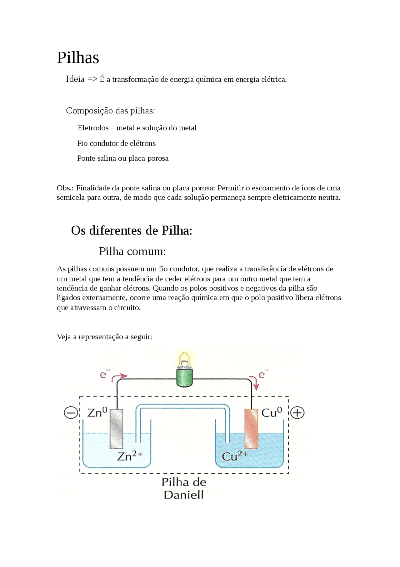 Pilhas Quimica Geral - Docsity