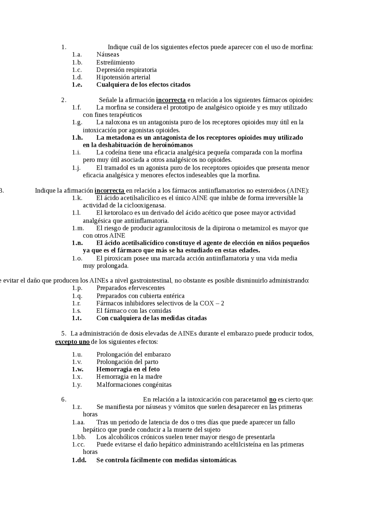 Farmacologia preguntas | Exámenes de Medicina Interna | Docsity