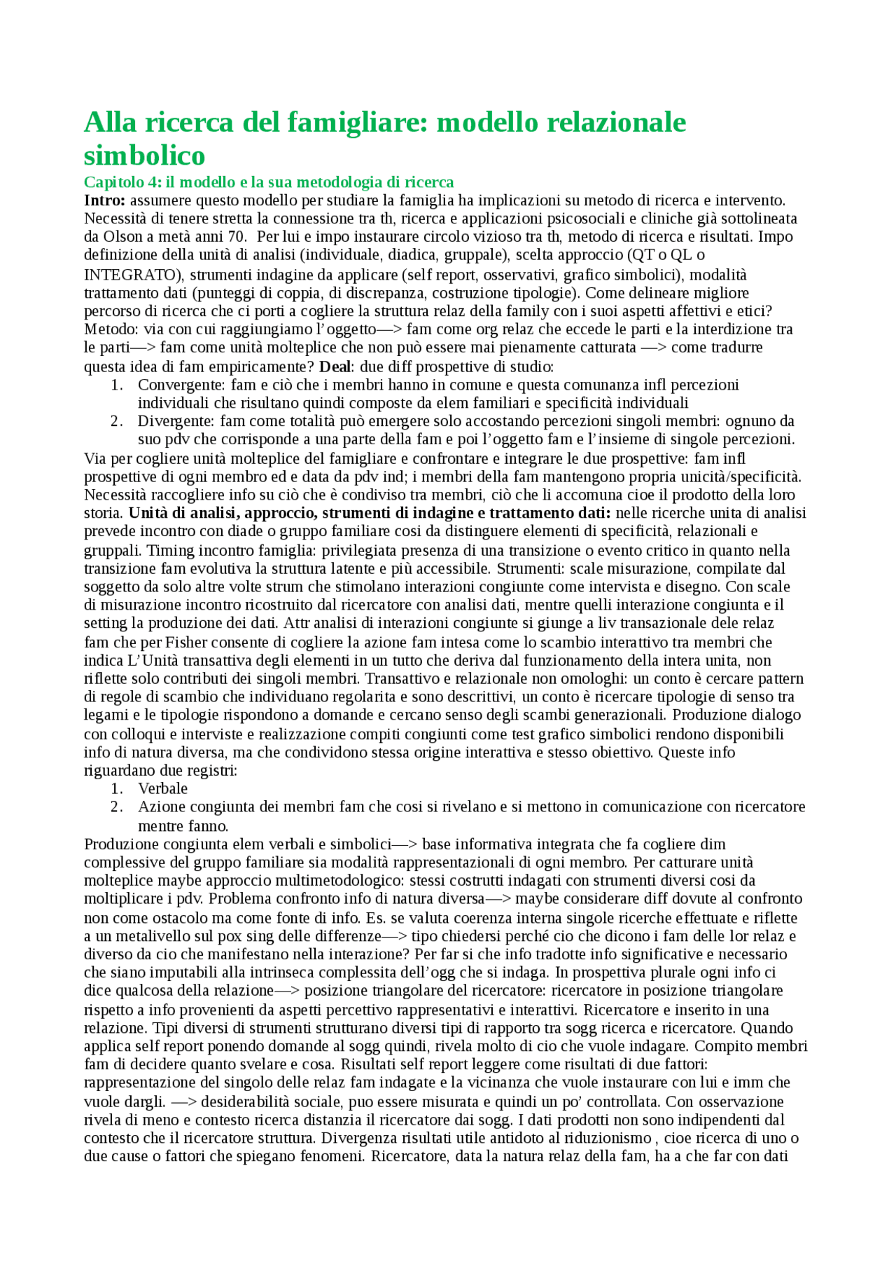 Alla Ricerca Del Famigliare Docsity