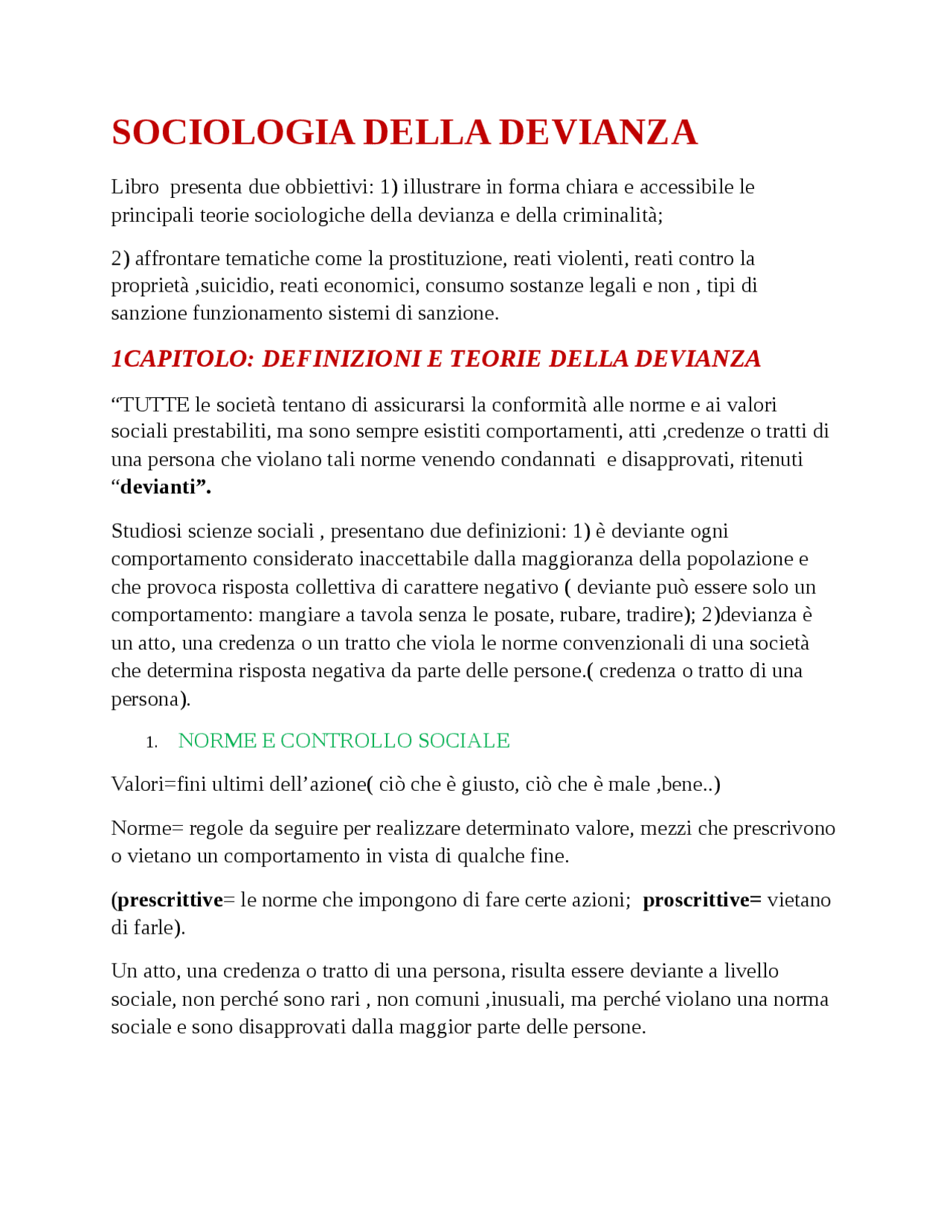 Sociologia Della Devianza Manuale Docsity