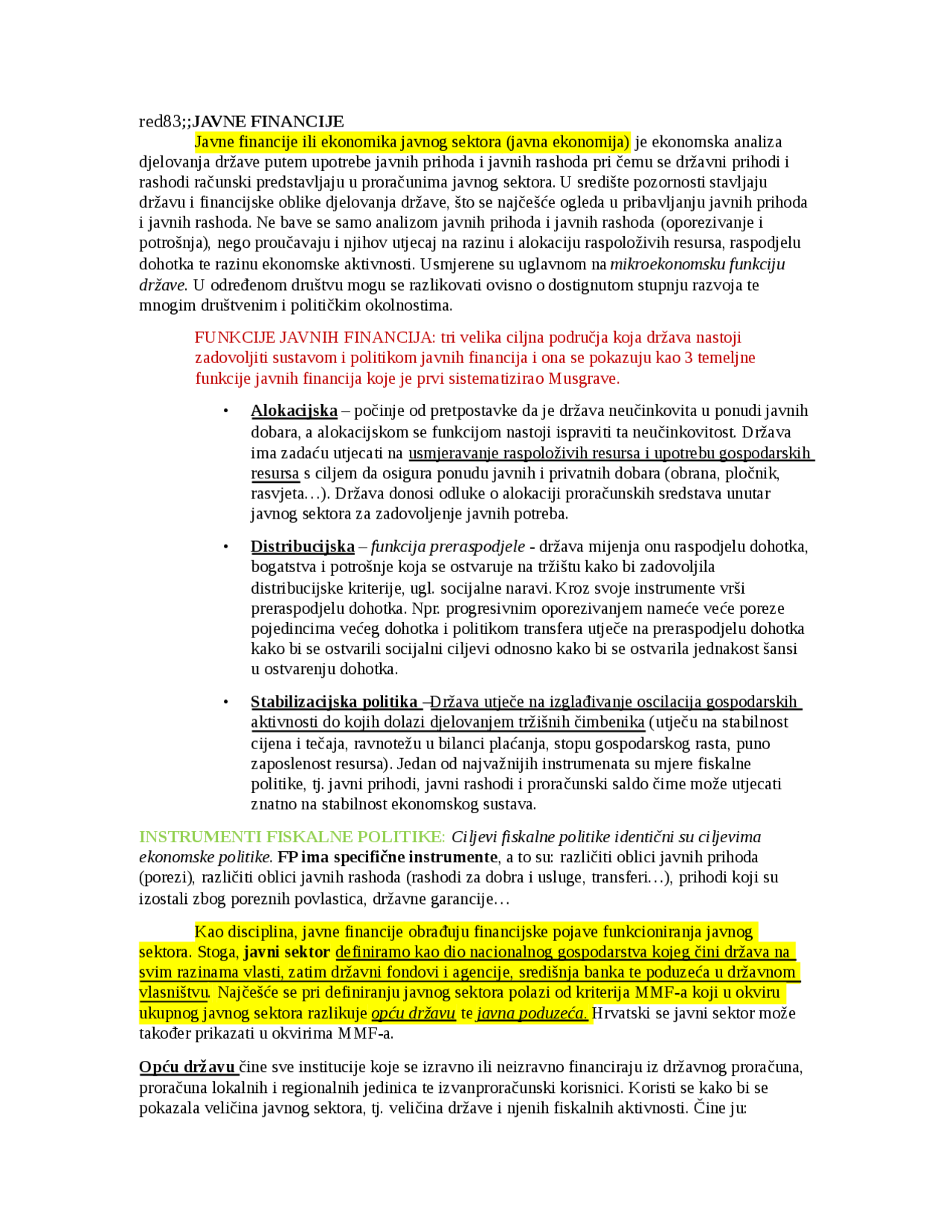 Skripta Iz Kolegija Javne Beleške Predlog Javne Finansije Docsity