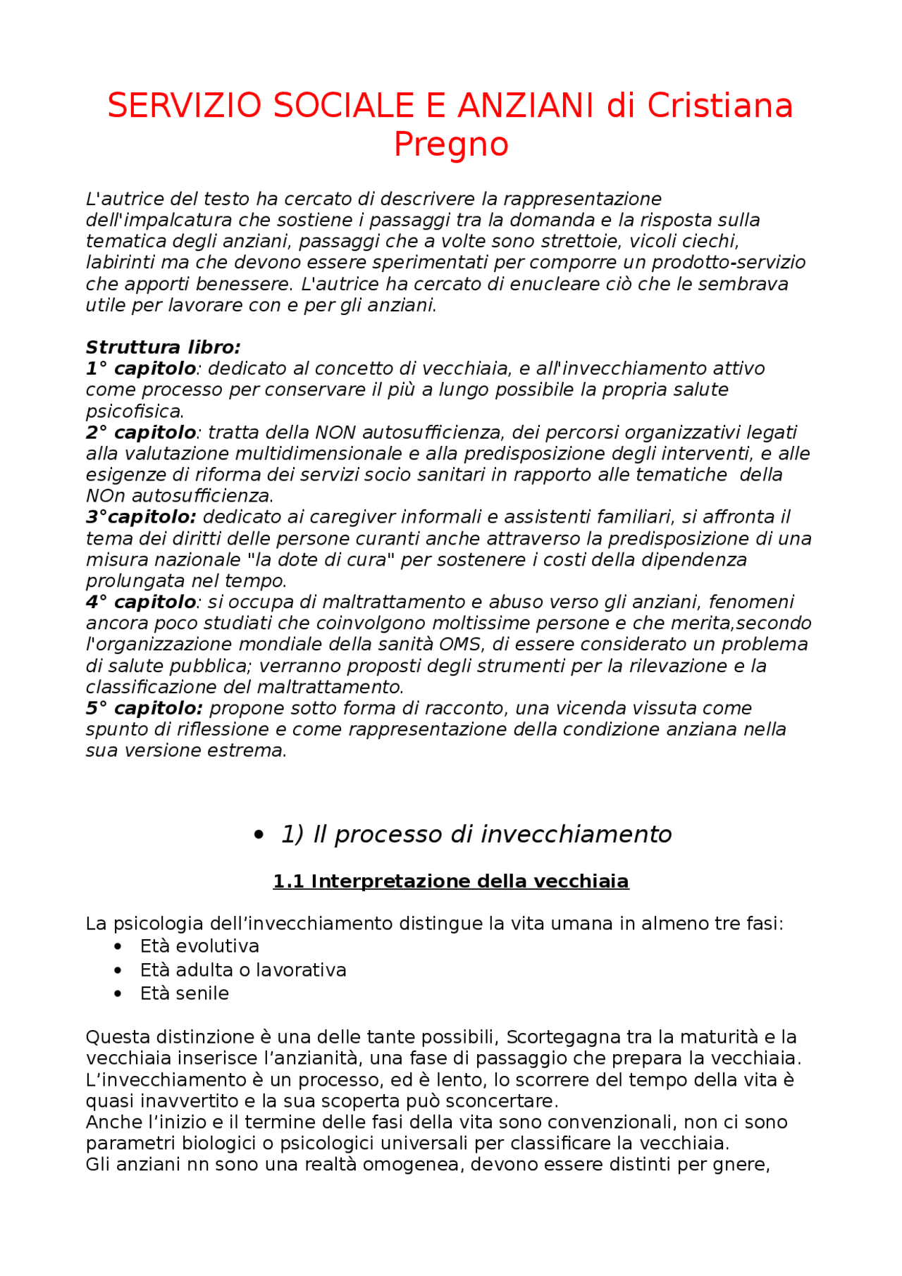 Servizio Sociale E Anziani Docsity