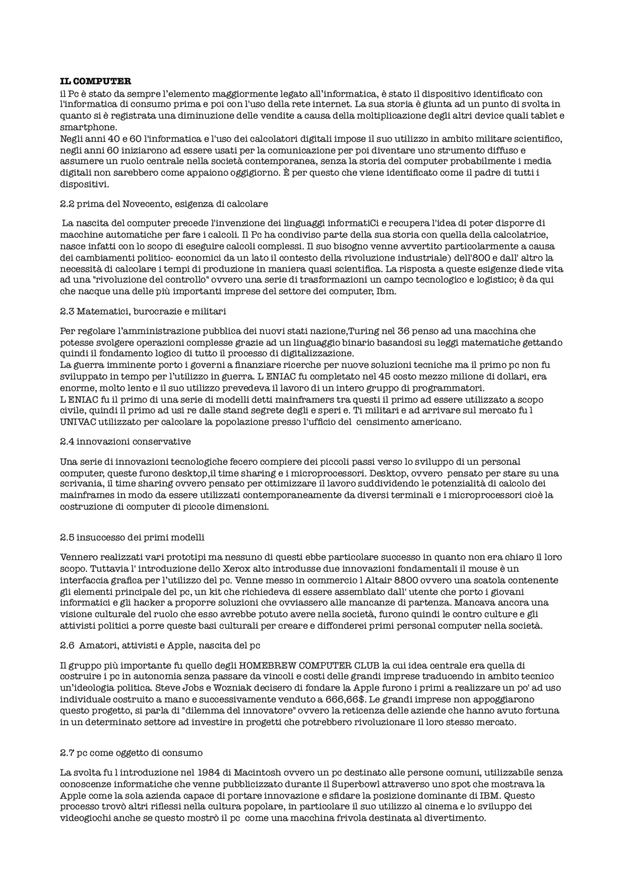 Riassunto Libro Storia Dei Media Digitali Docsity