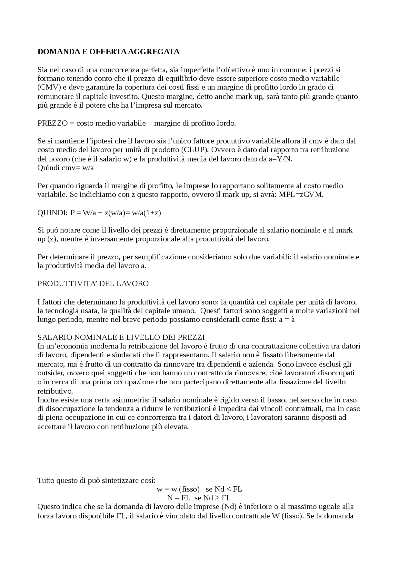 Appunti Macroeconomia Docsity