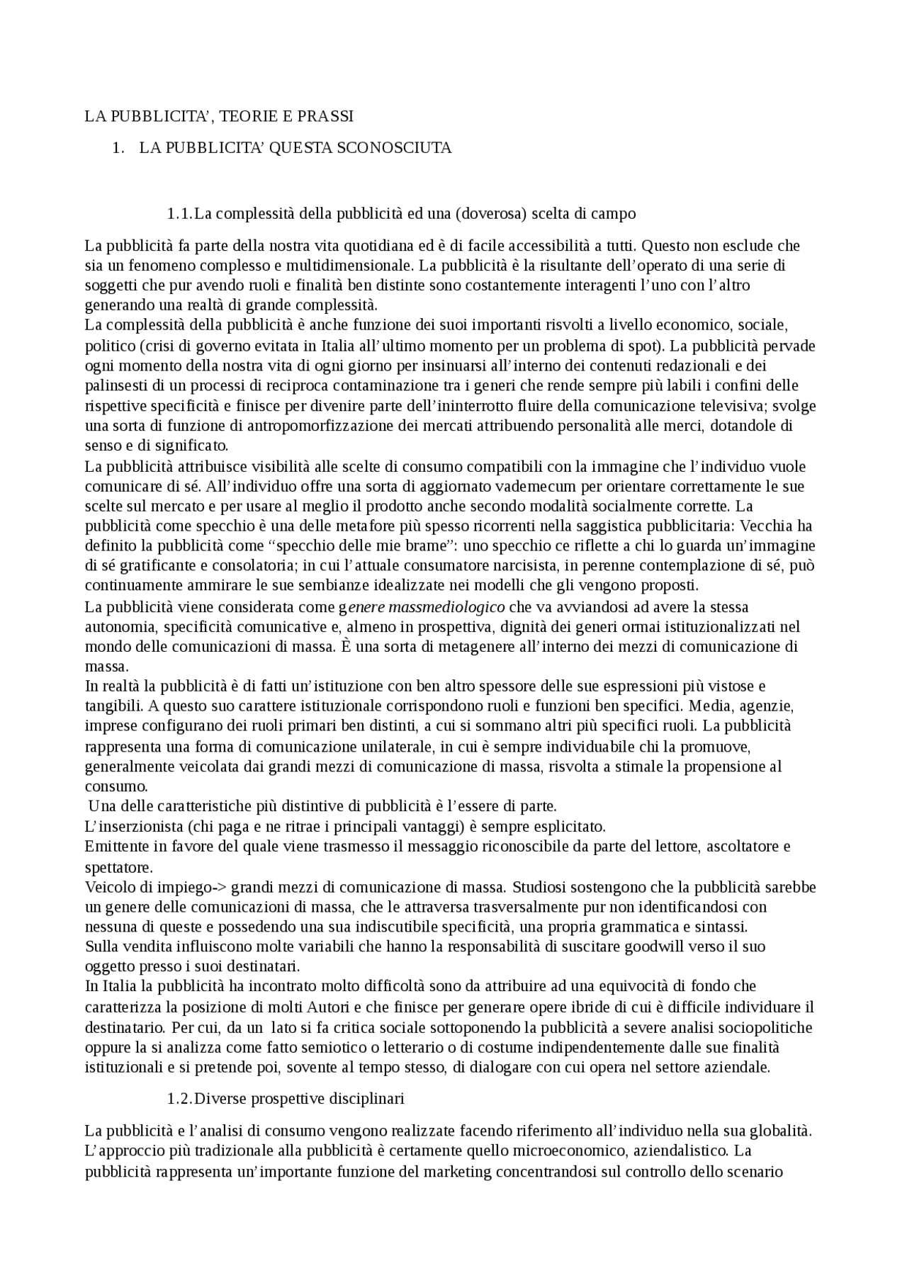 Teorie E Prassi Esame Da Non Frequentante Docsity