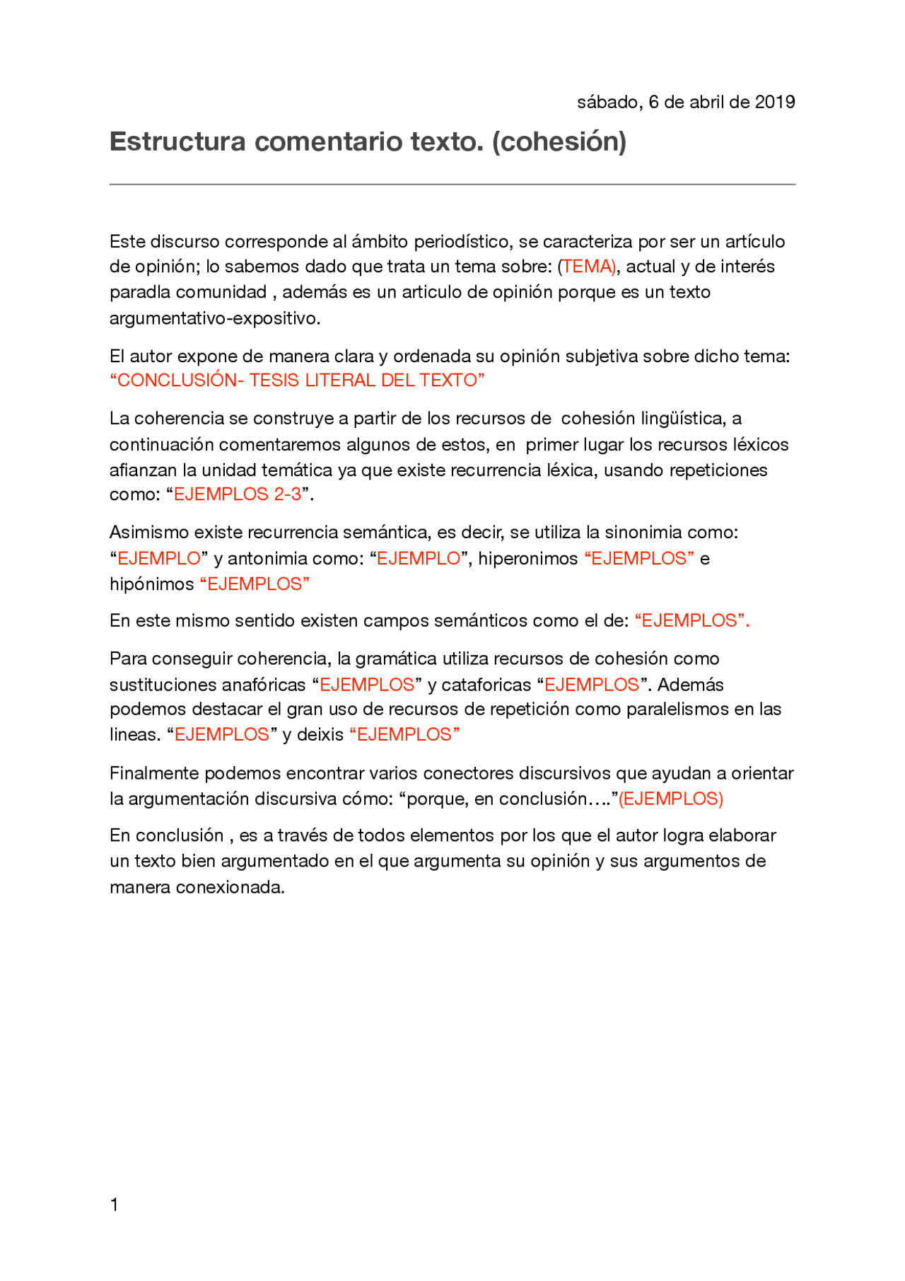 Estructura Comentario De Texto Expositivo Argumentativos - Infoupdate.org
