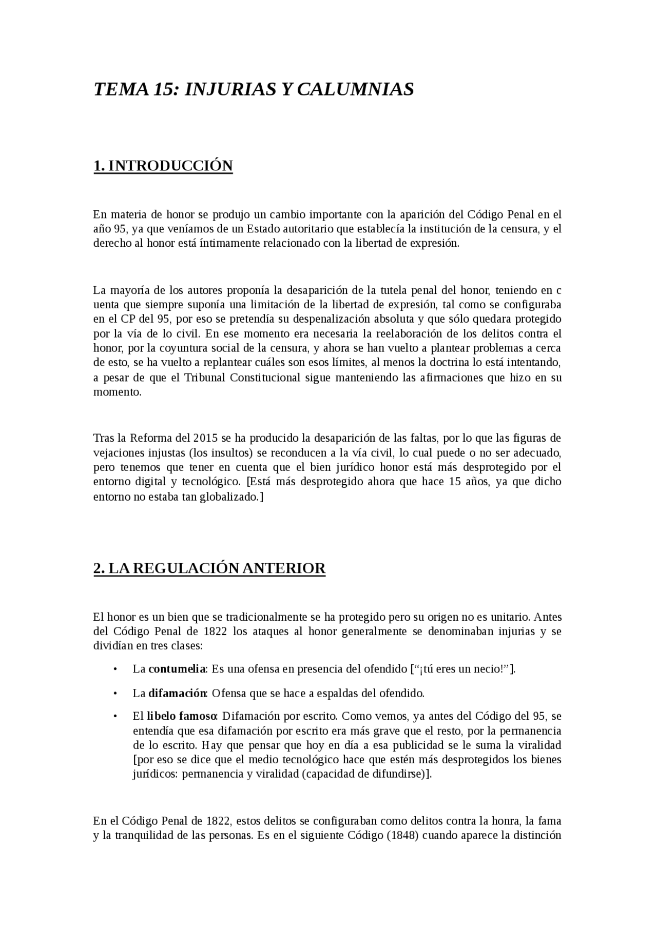 Injurias y calumnias - Docsity