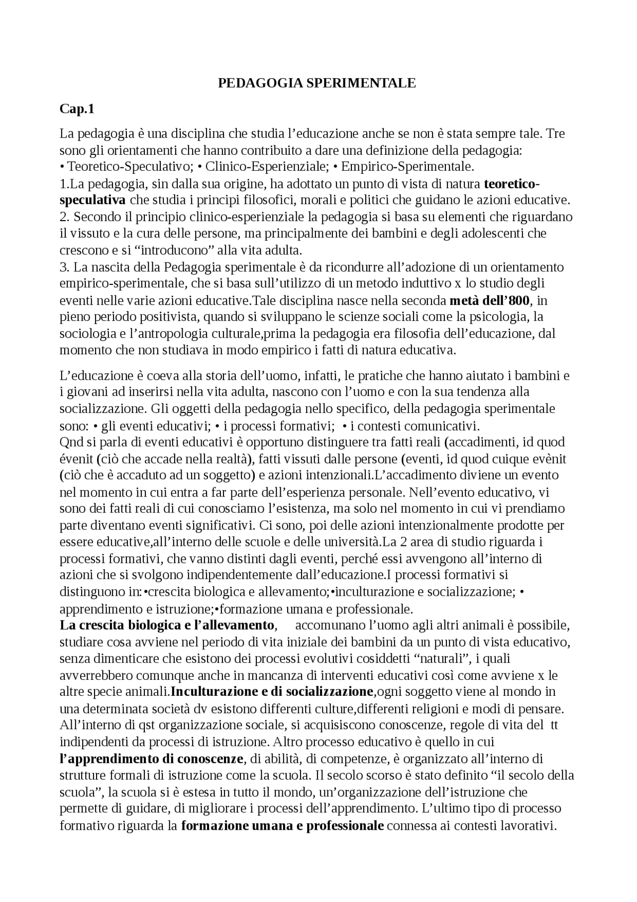 Pedagogia Sperimentale Docsity