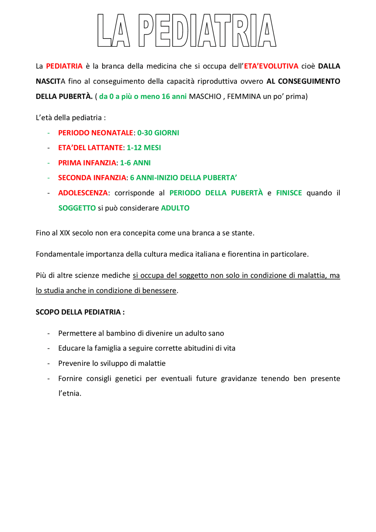 Elementi Di Pediatria Docsity
