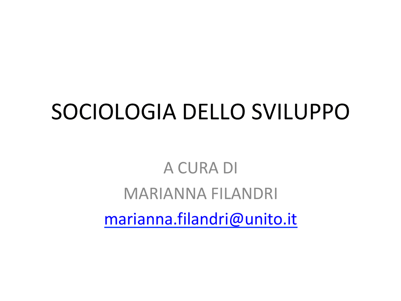 Sociologia Dello Sviluppo Docsity