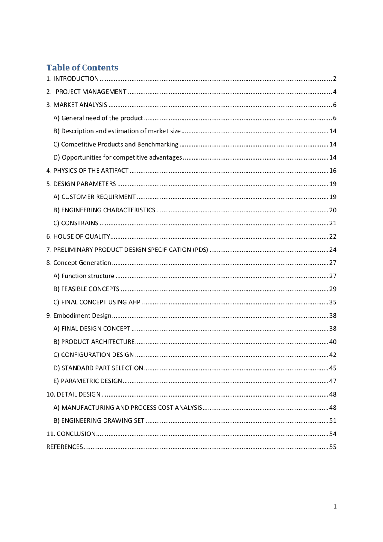 Integrated design project report - Docsity
