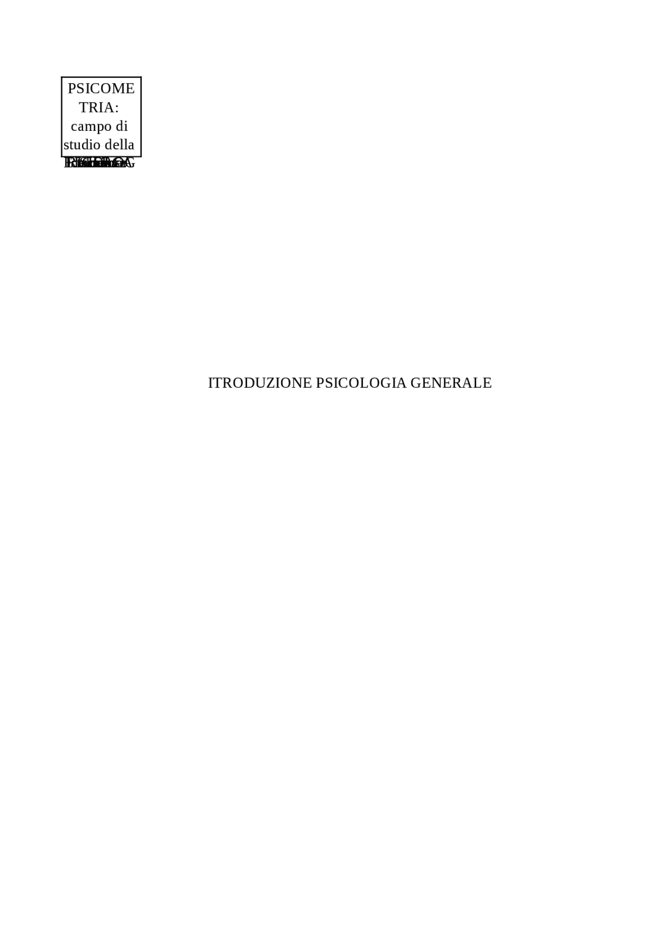 Introduzione Alla Psicologia Generale Docsity