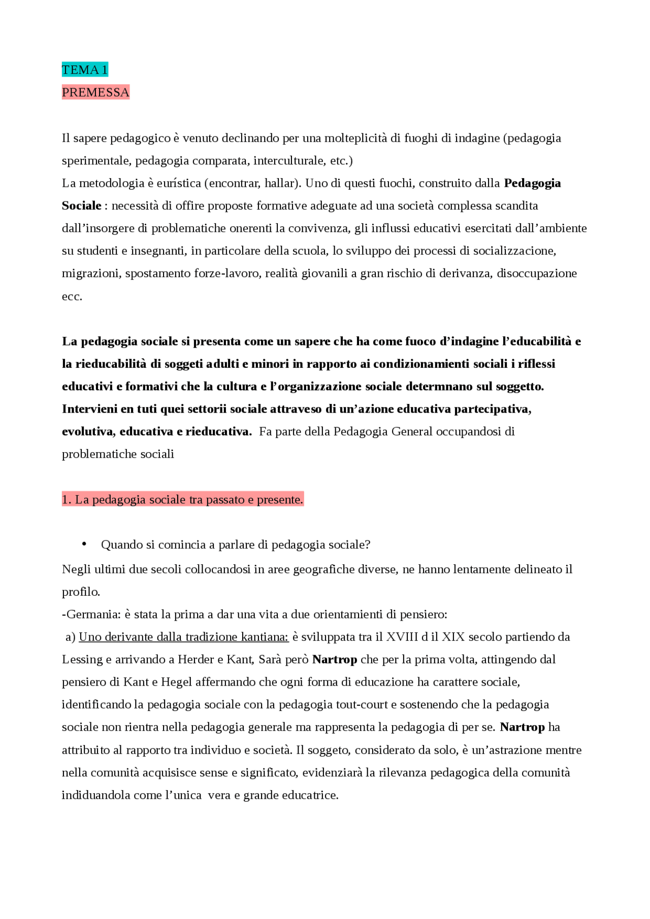 Manuale Di Pedagogia Sociale Docsity