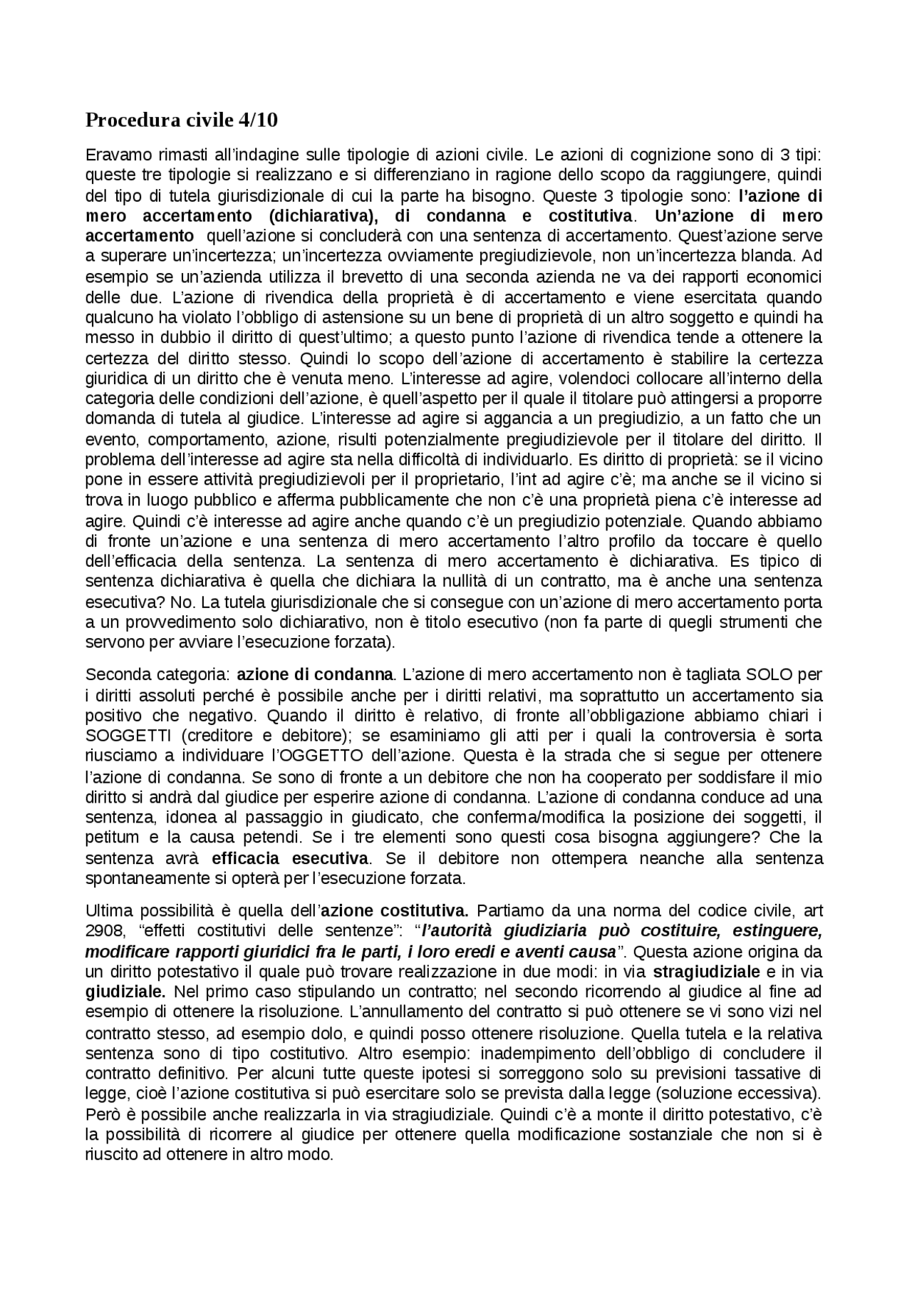 Lezioni Procedura Civile 1 Docsity