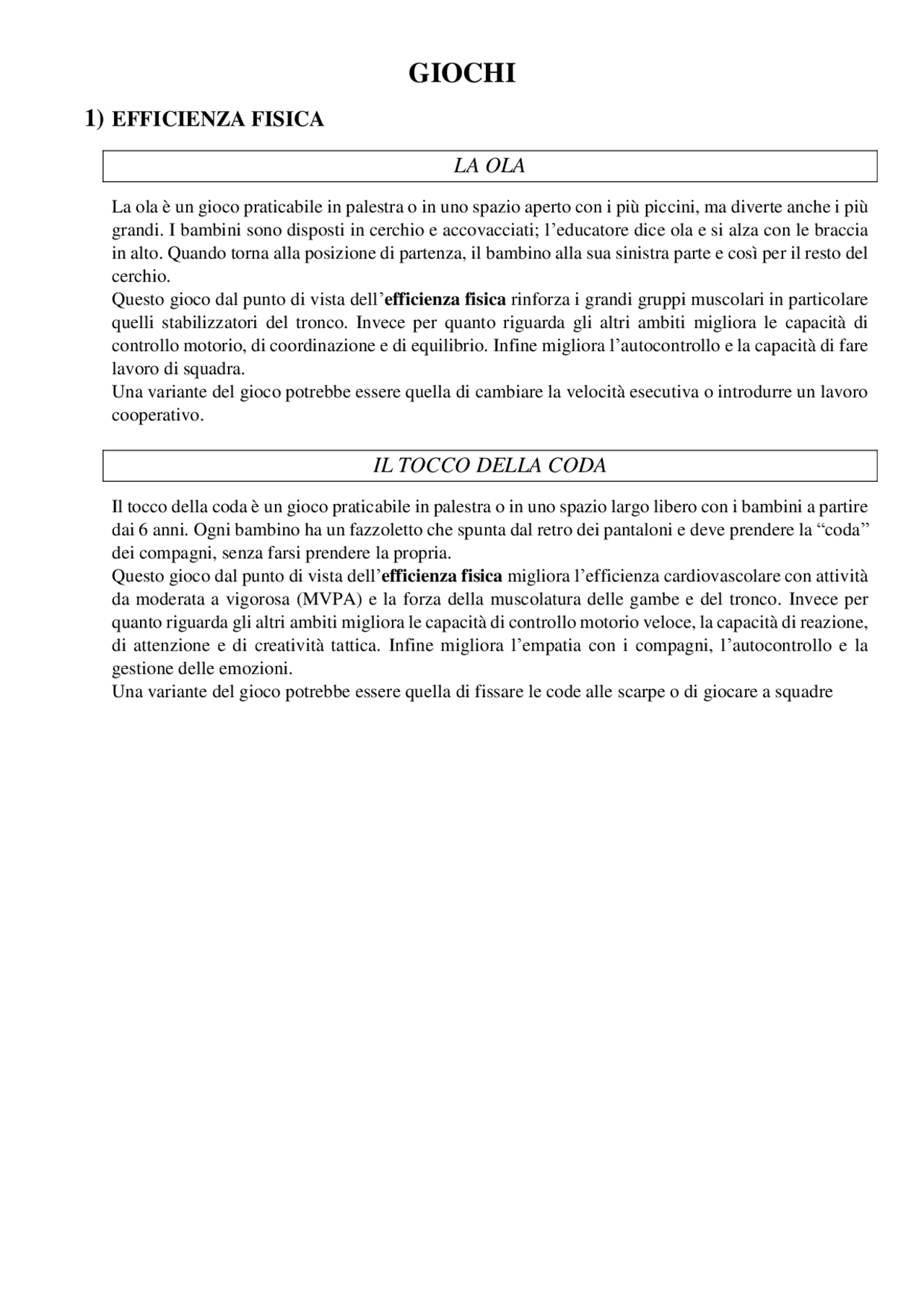 Riassunto Giochi Joy Of Moving Docsity