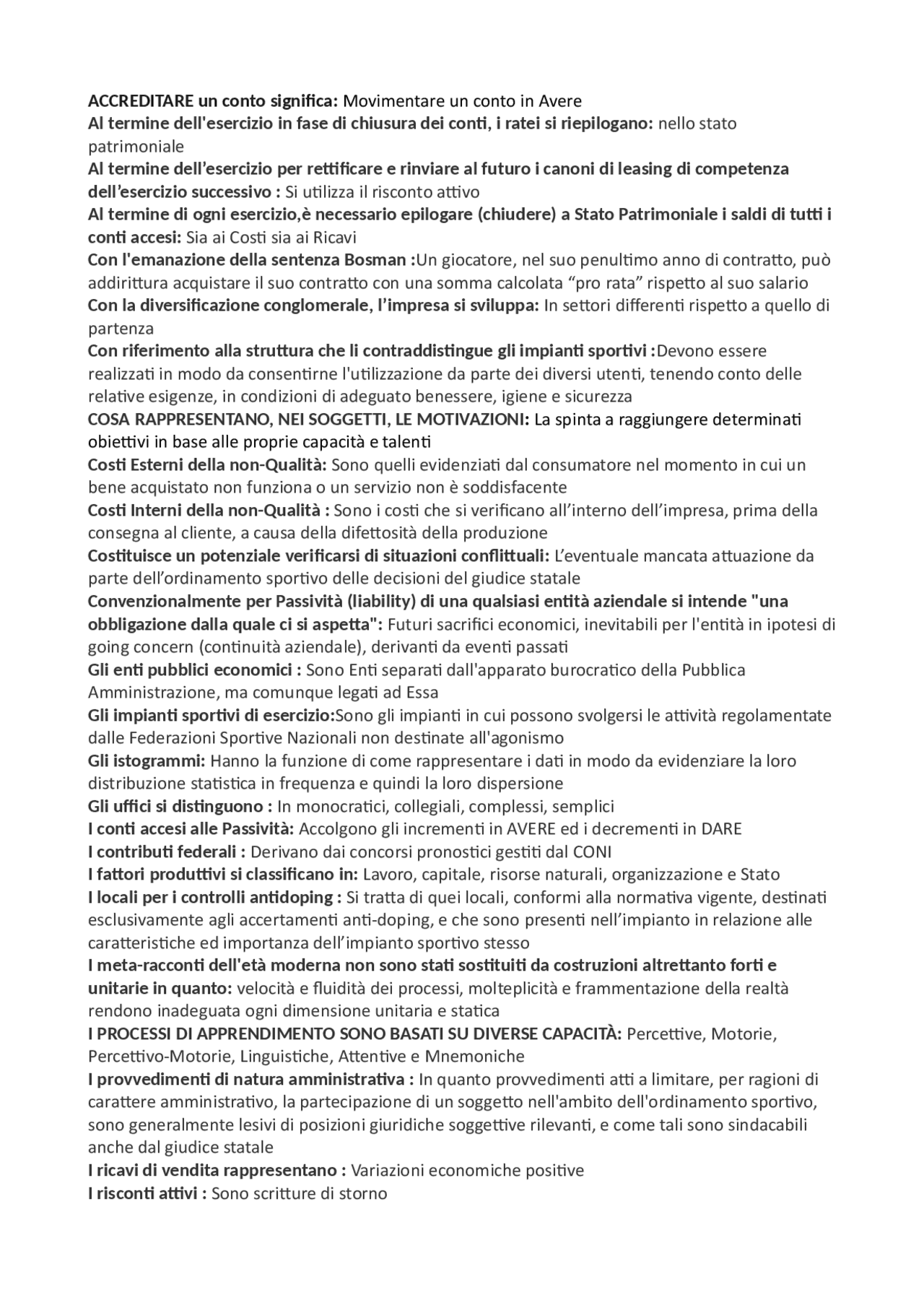 Domande Prova Finale Docsity
