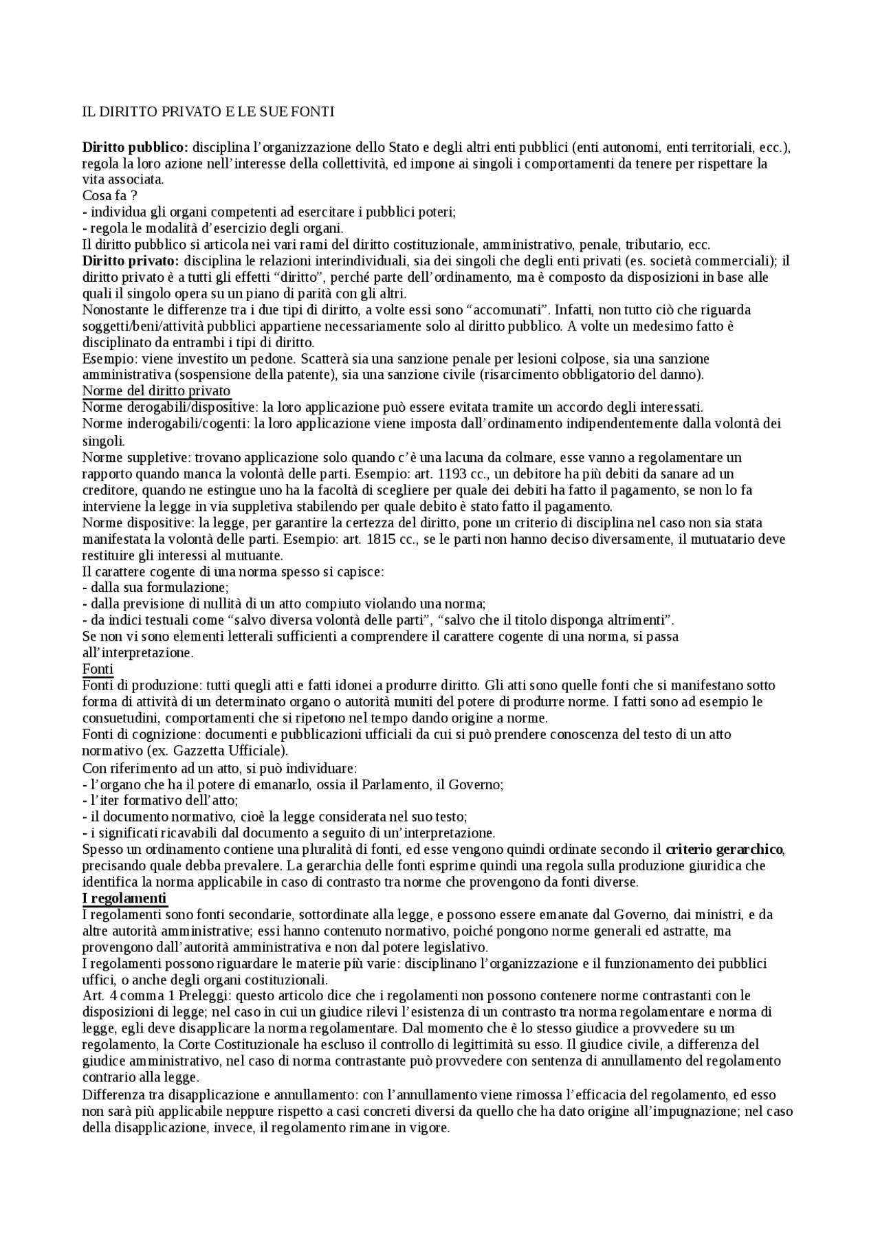 Appunti Diritto Privato Docsity