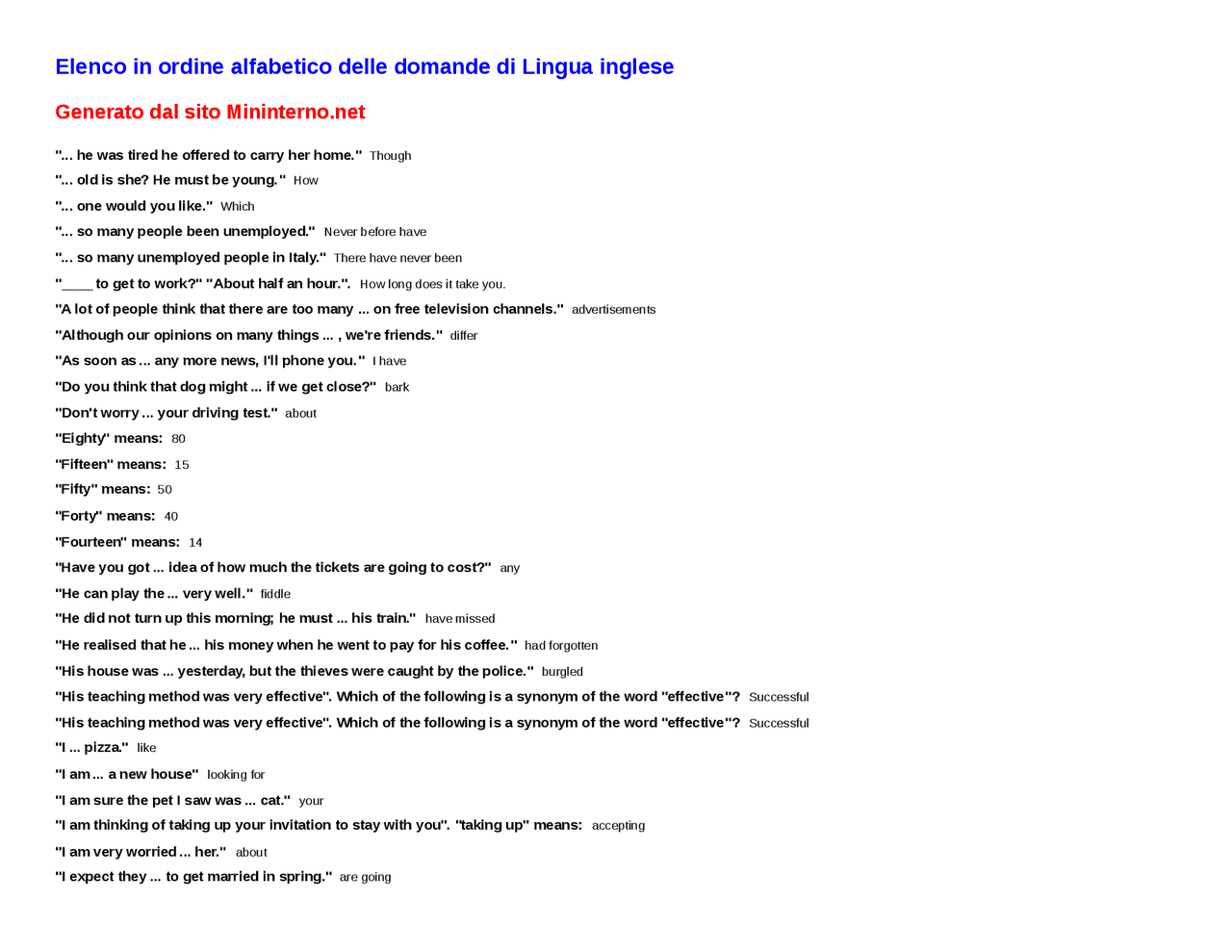 Lingua Inglese Docsity