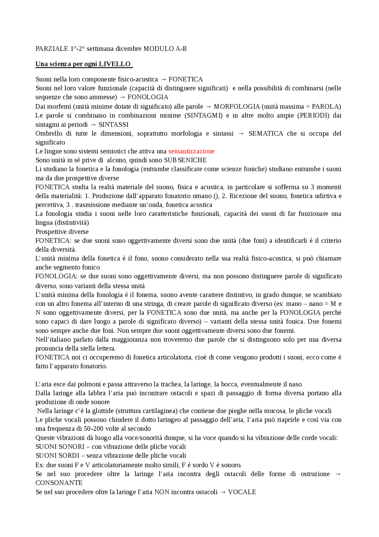 Appunti Linguistica Generale Docsity