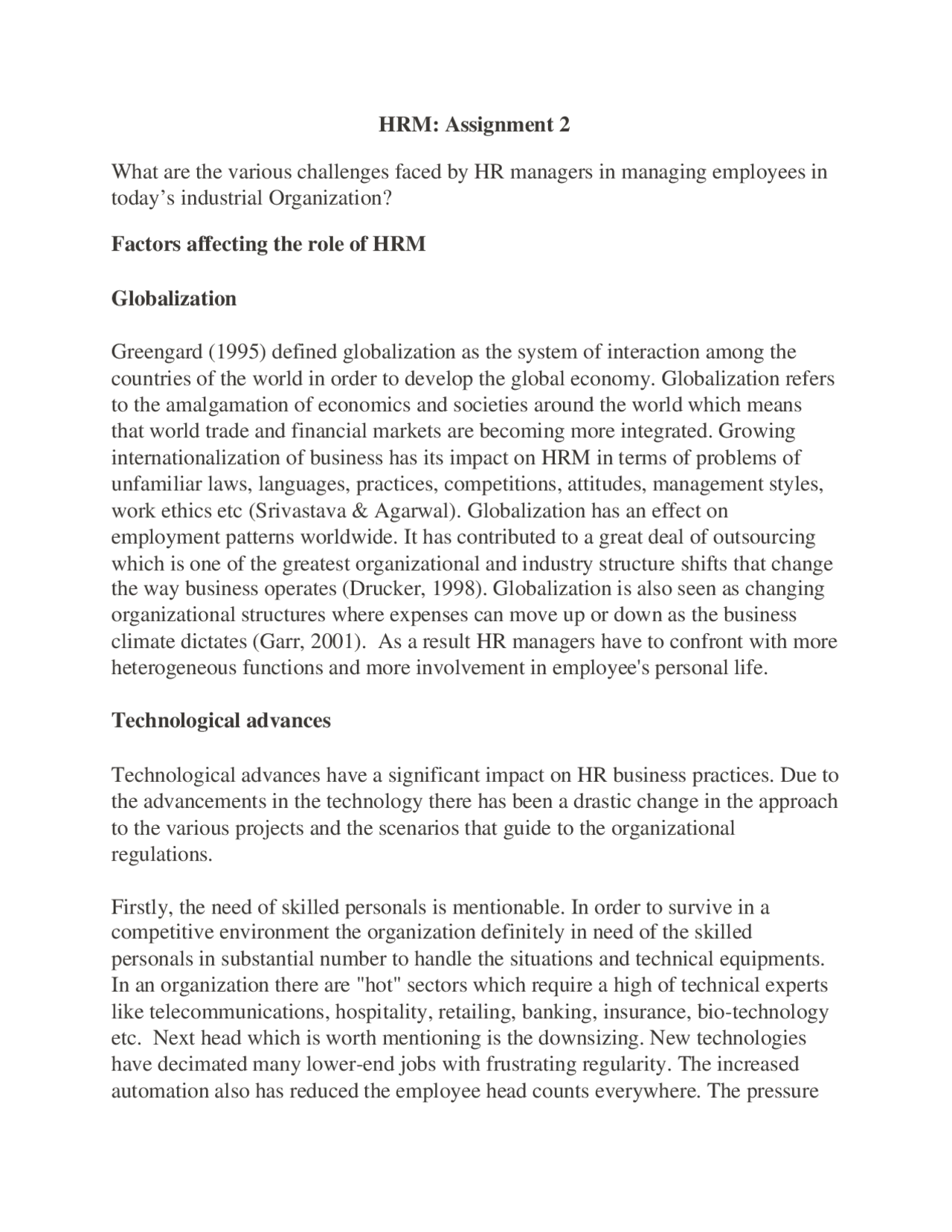 Hr Managers Assignment Docsity
