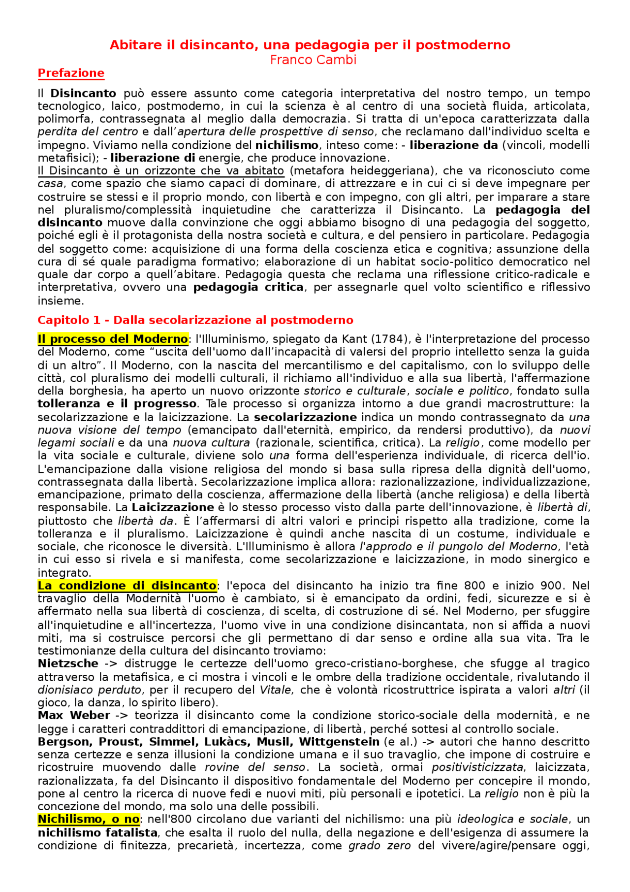 Abitare Il Disincanto Docsity