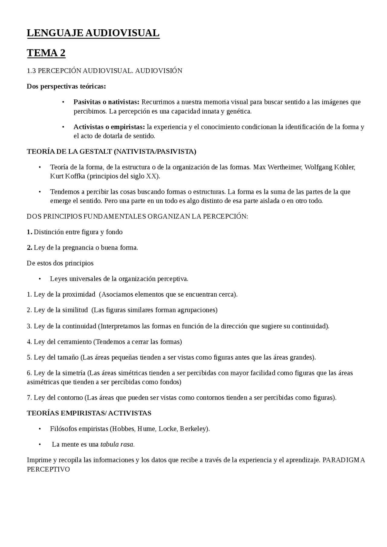 Apuntes Lenguaje Audiovisual Docsity