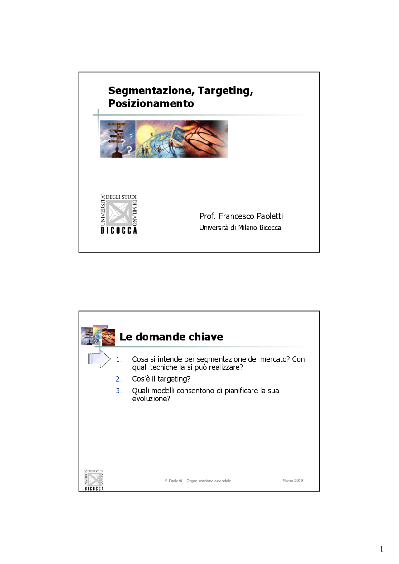Slide Spiegazione Organizzazione Aziendale Docsity