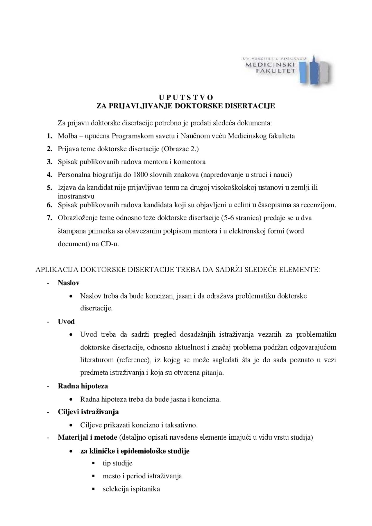 Upustvo Za Prijavu Teme Vodiči Projekti Istraživanja Predlog