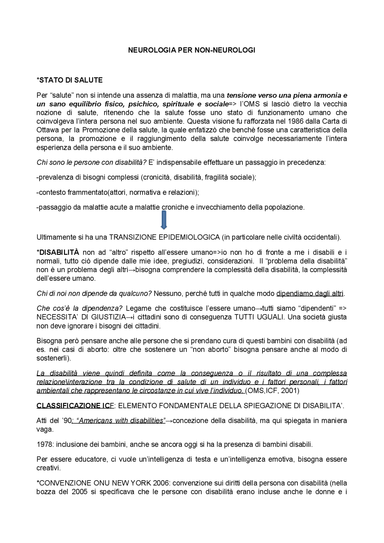 Sintesi Neurologia Per Non Neurologi Docsity