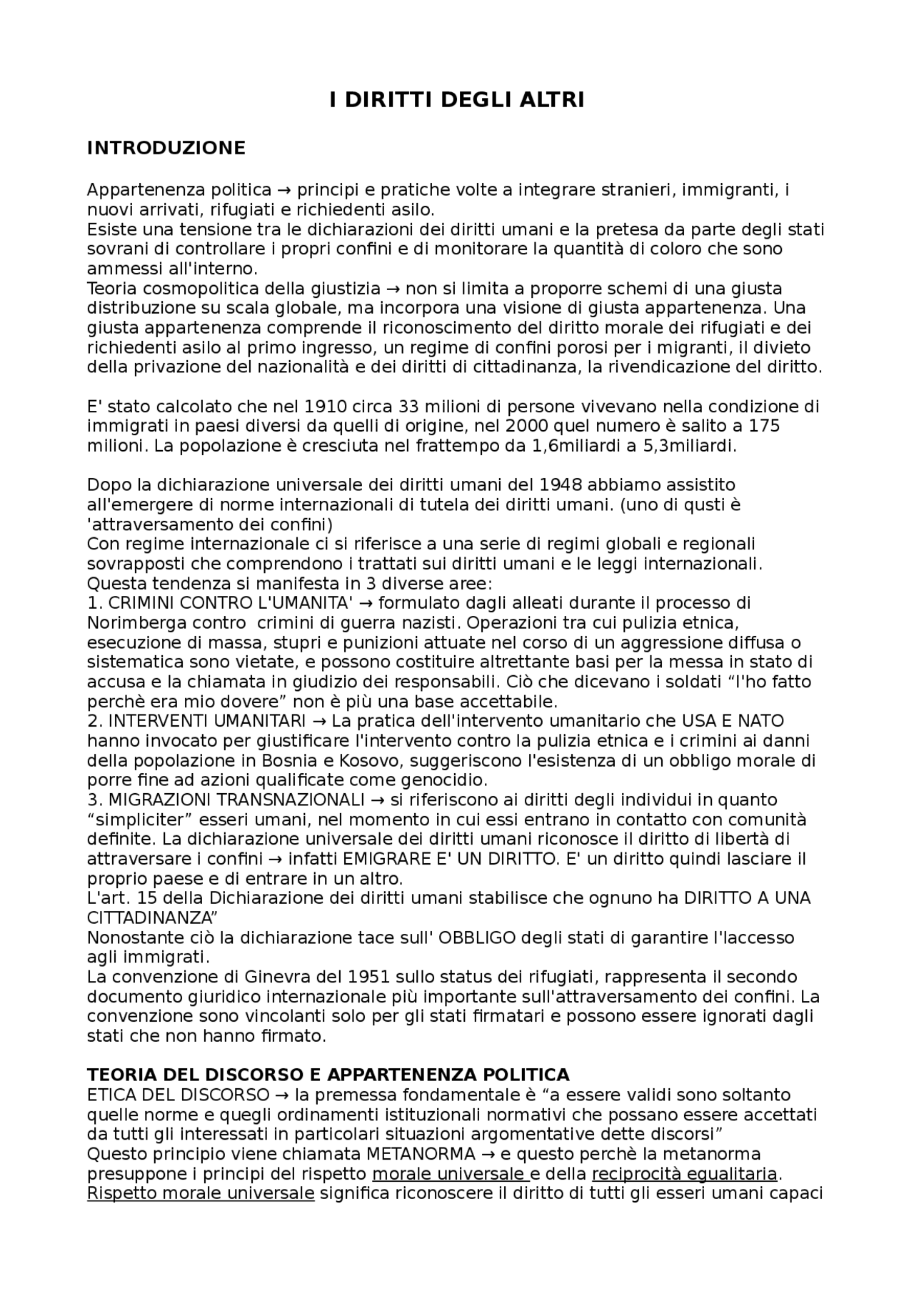 I Diritti Degli Altri Docsity