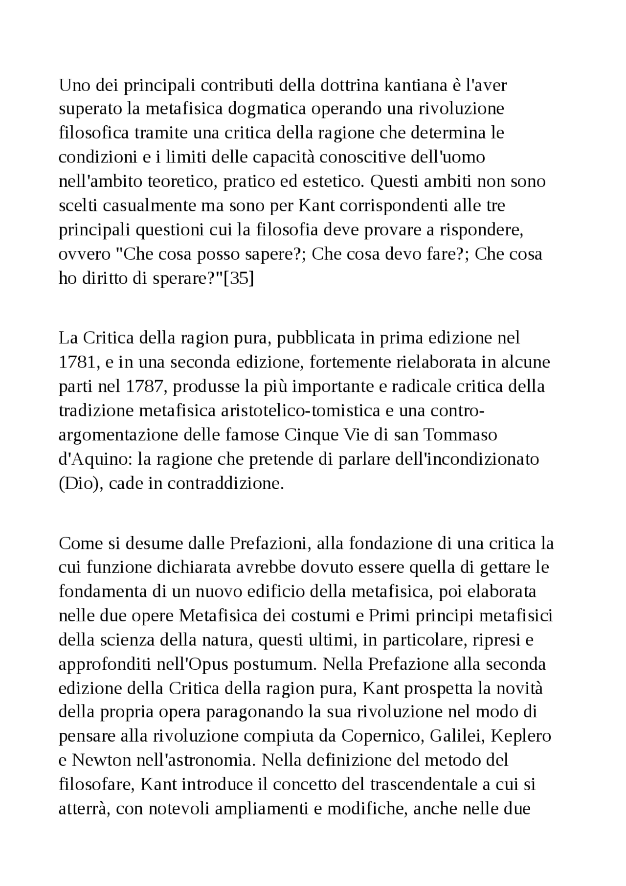 Il Pensiero Di Kant Docsity