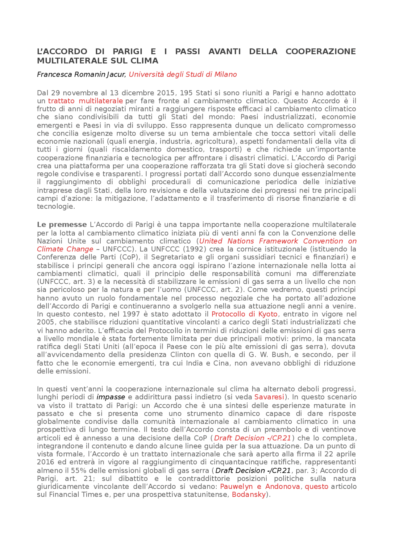 Saggio Accordi Di Parigi Docsity