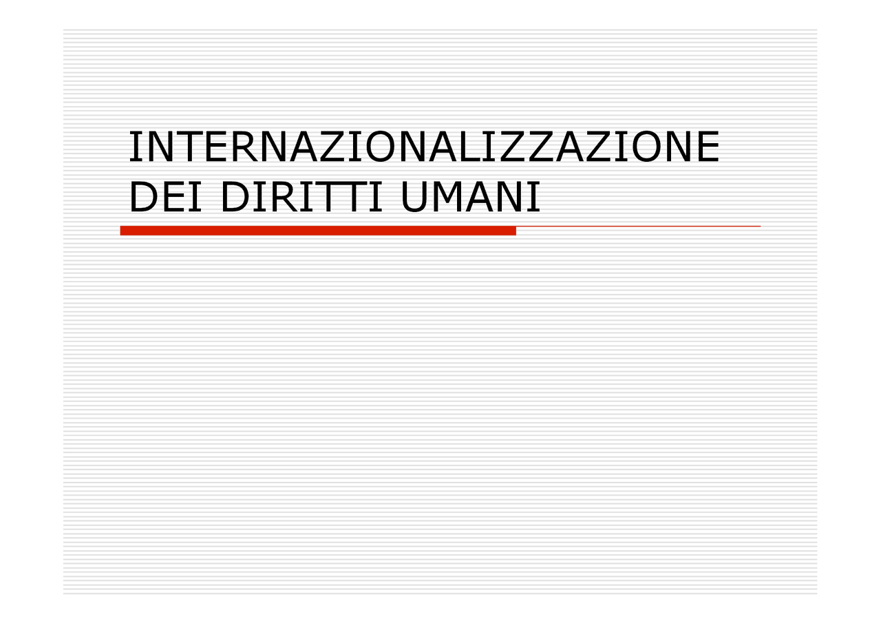 Internazionalizzazione Diritti Umani Slide Docsity