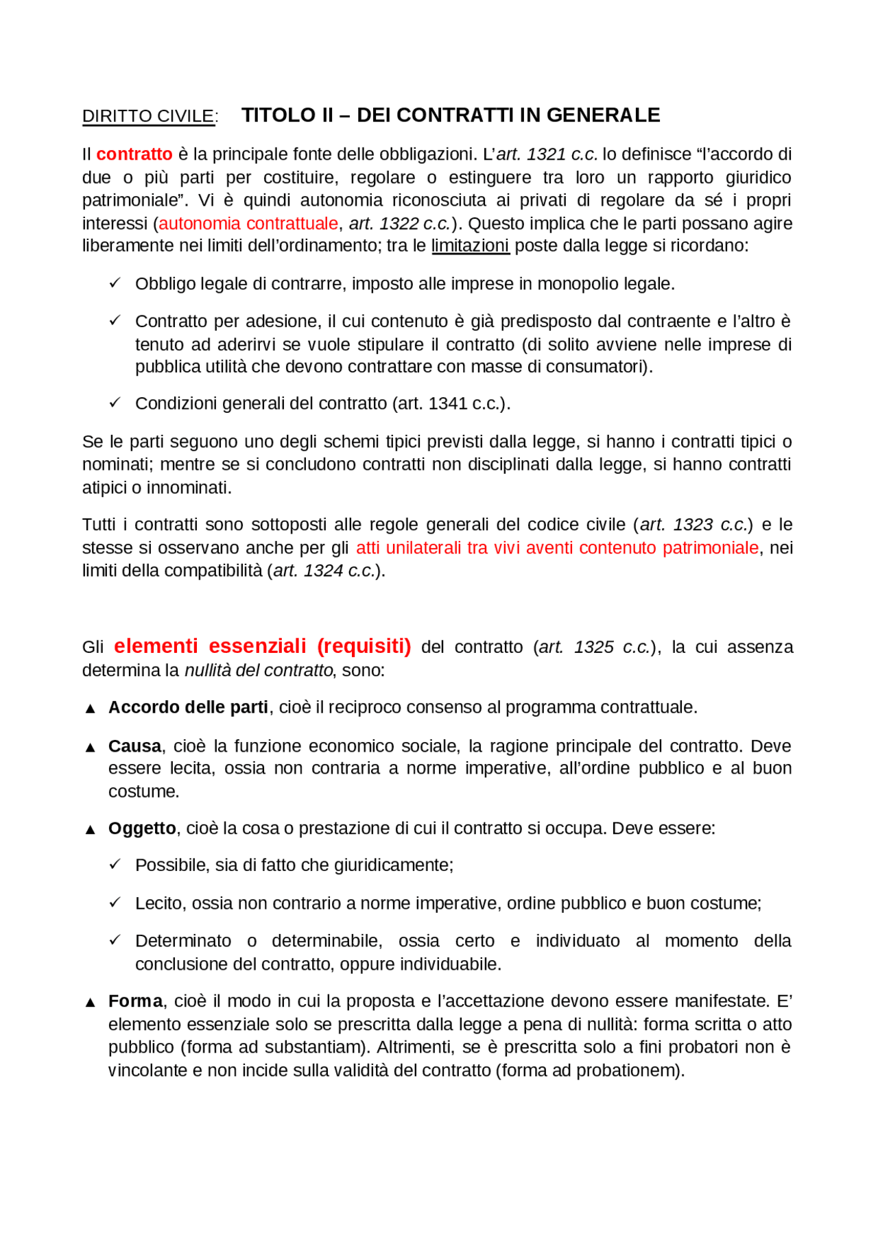 Riassunto Diritto Civile Docsity