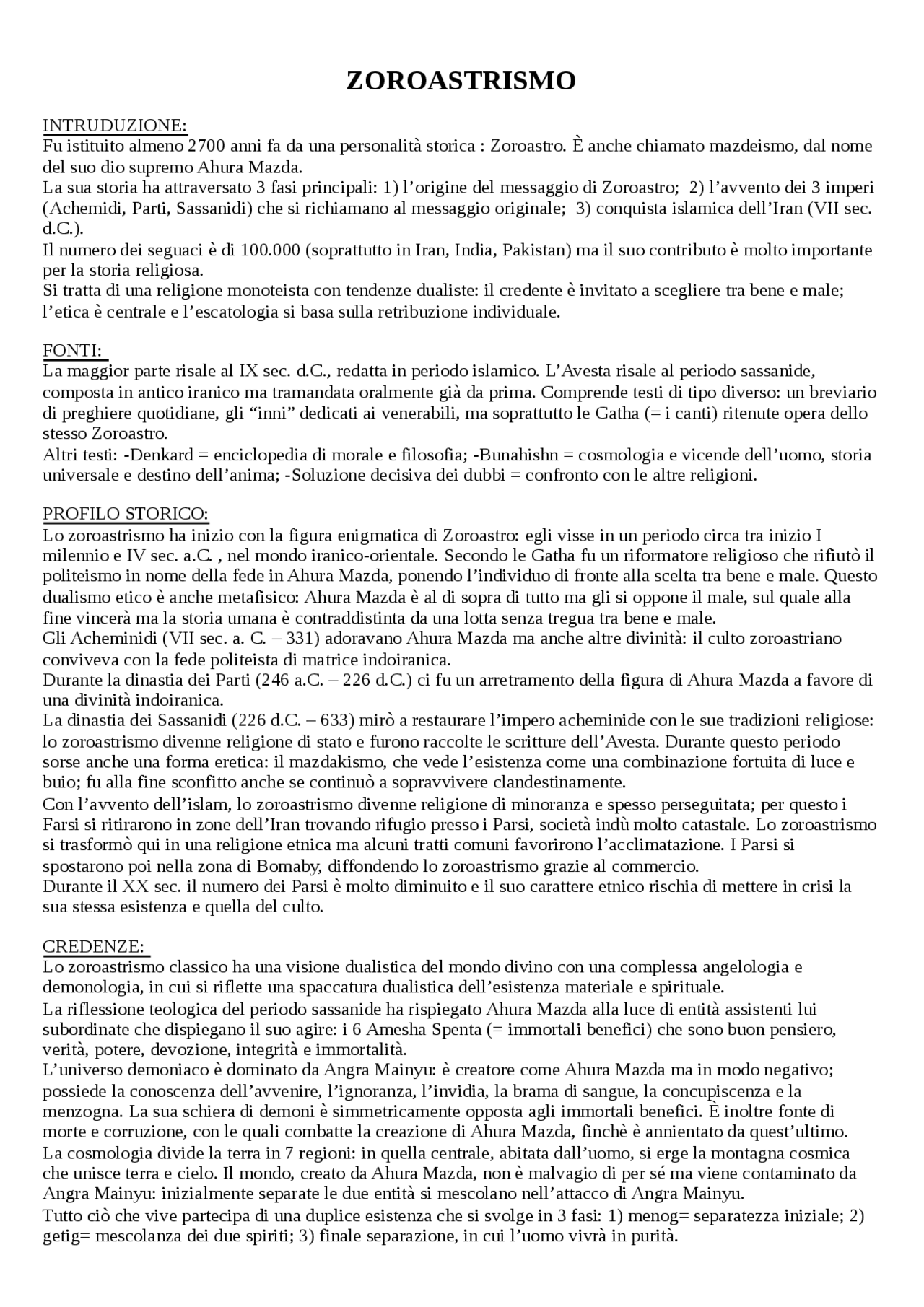 Manuale Di Storia Delle Religioni Docsity