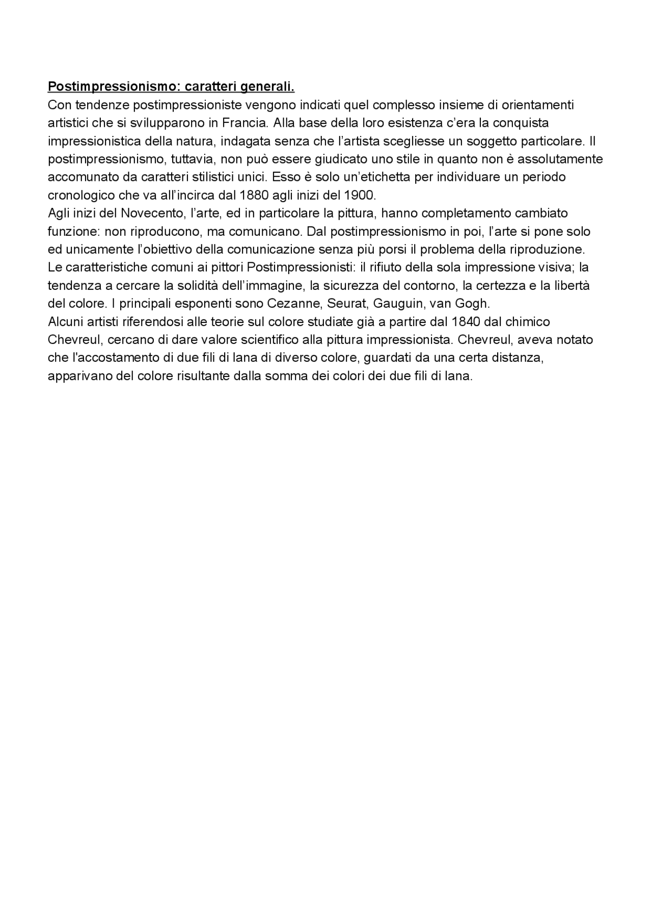 Postimpressionismo Cricco Di Teodoro Docsity