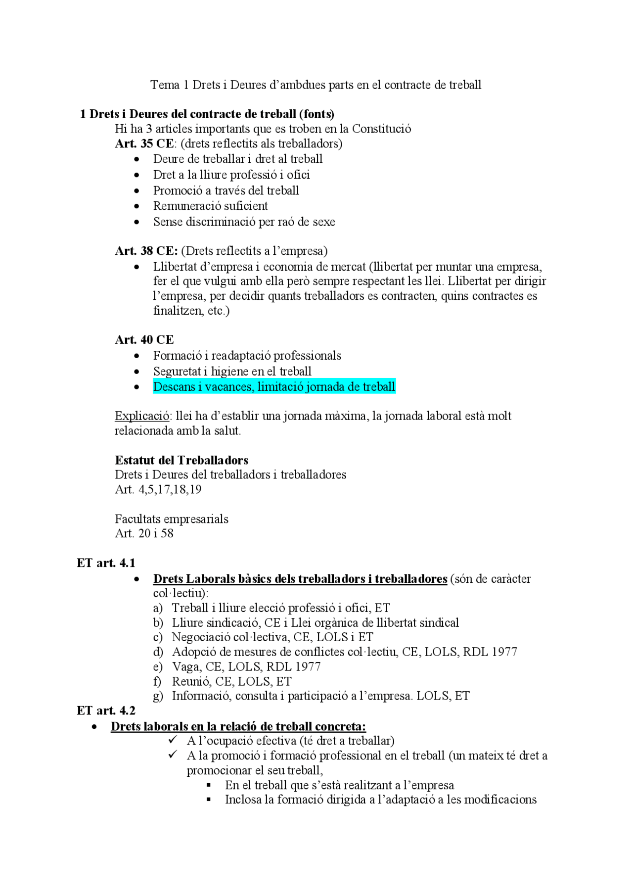 Tema 1 Dret Del Treball Ii Docsity