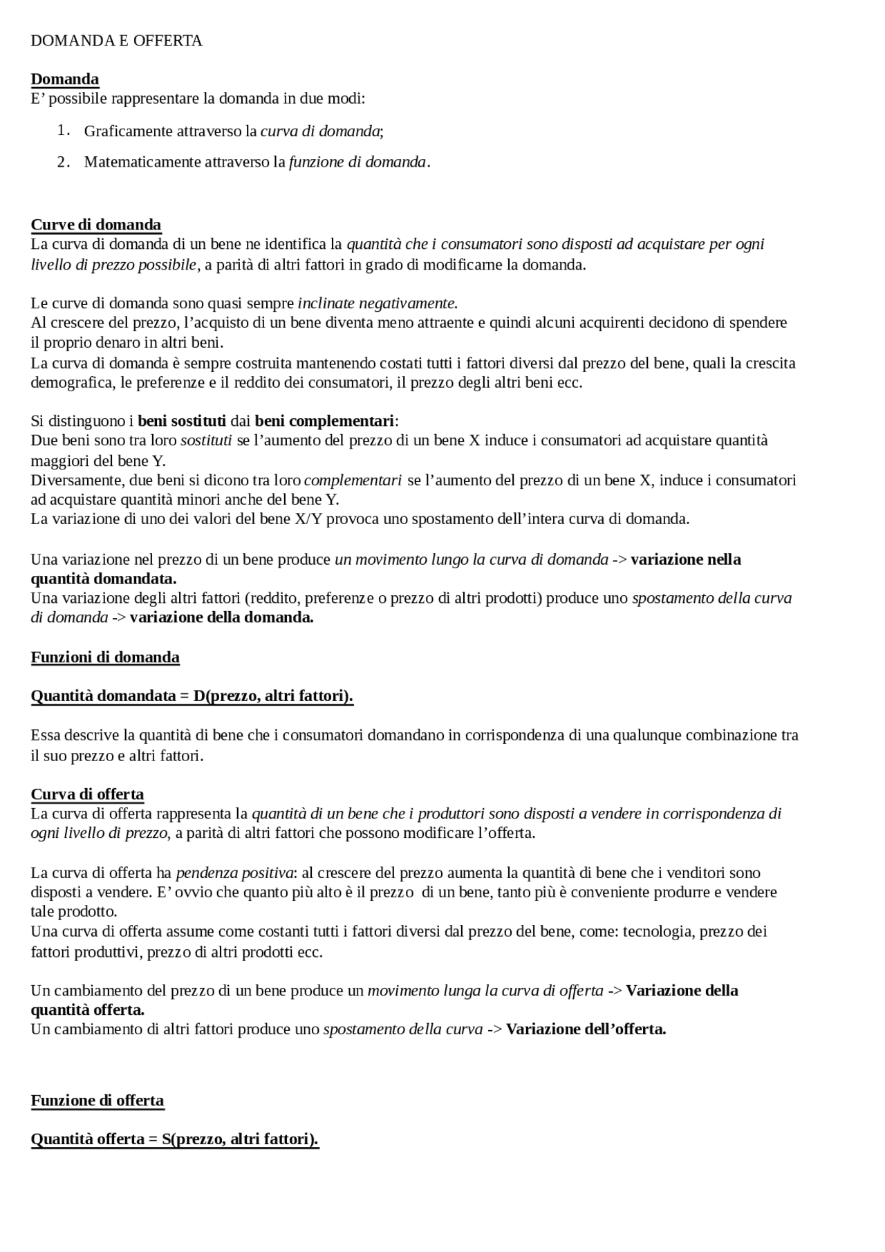Appunti Microeconomia Docsity