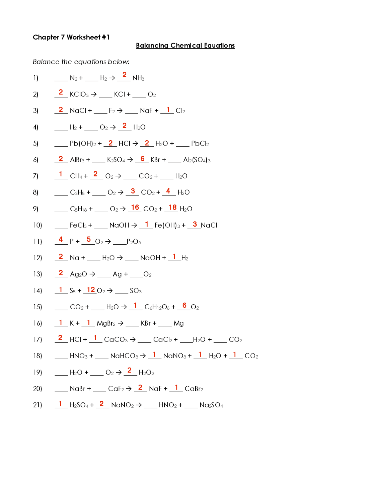 Balancing Equations Homework Help Writing And Balancing Chemical 